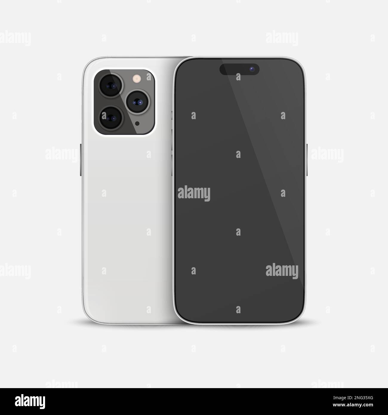 Vector 3d Realistic White Smartphone Case. Telephone Design Template ...