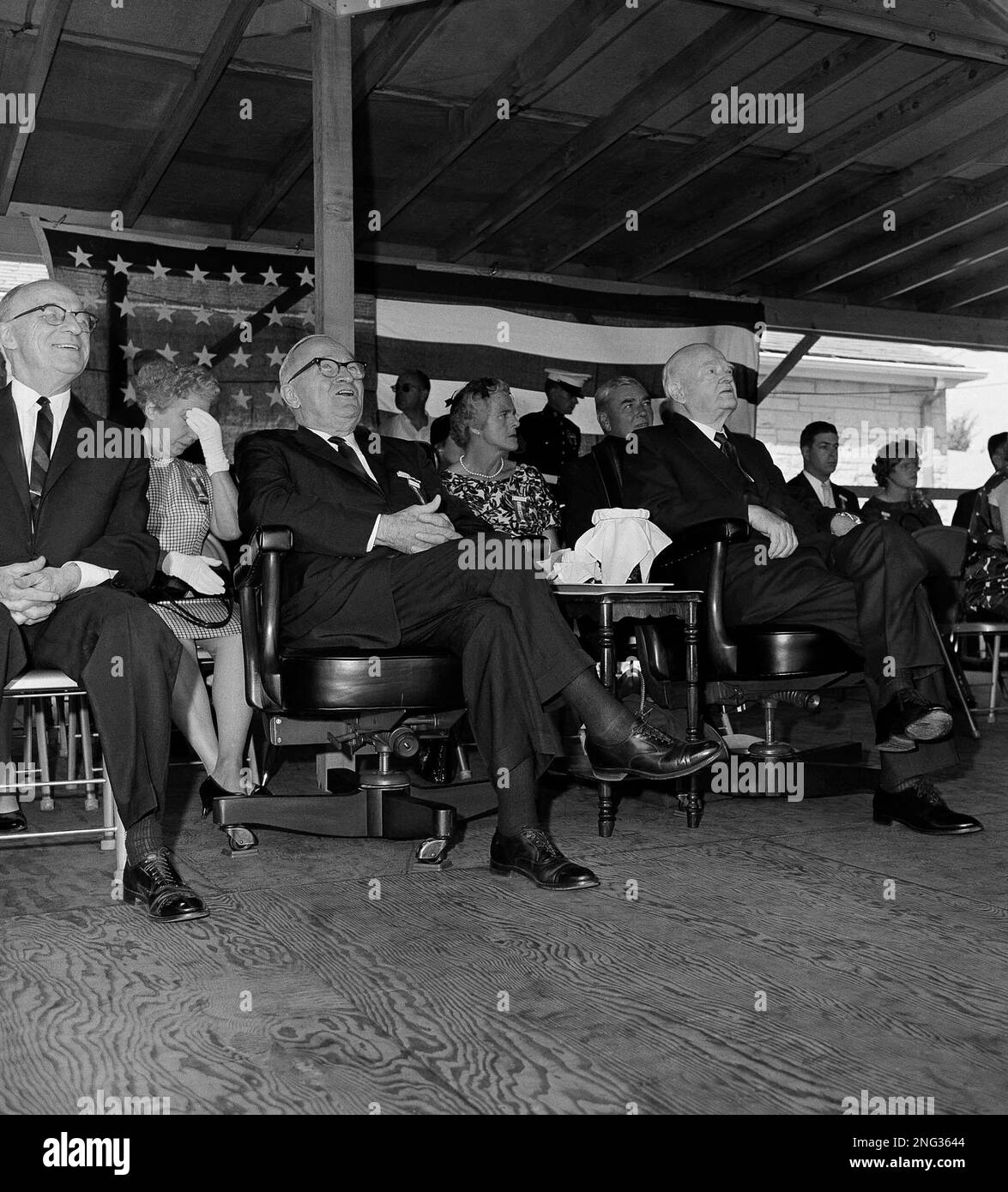 Former President Herbert Hoover, right, and Harry S Truman shares seats ...