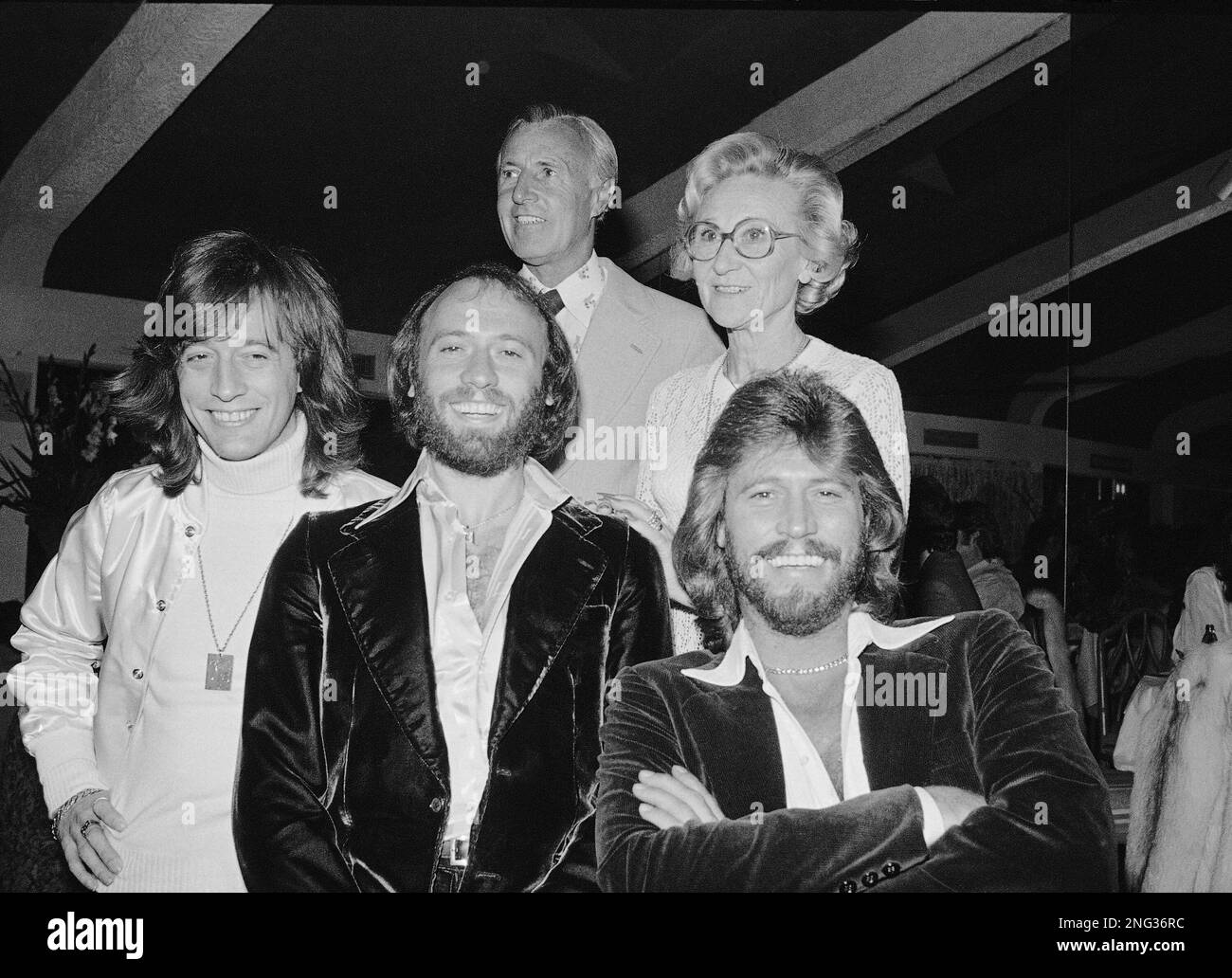 The Pop Group Bee Gees, foregroung left to right, Robin, Maurice and ...
