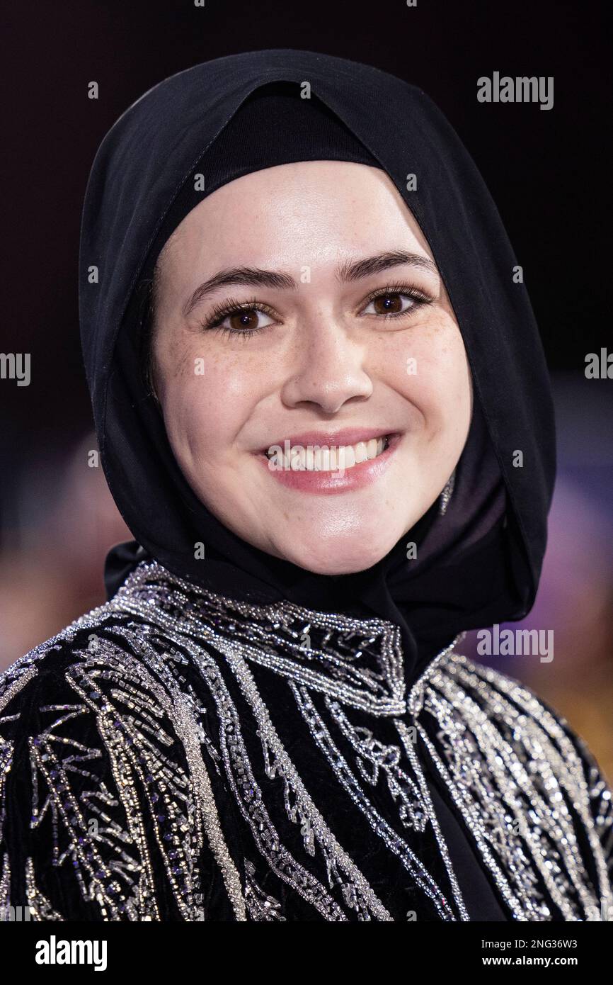 Hiba Kane poses for photographers upon arrival for the premiere of the ...