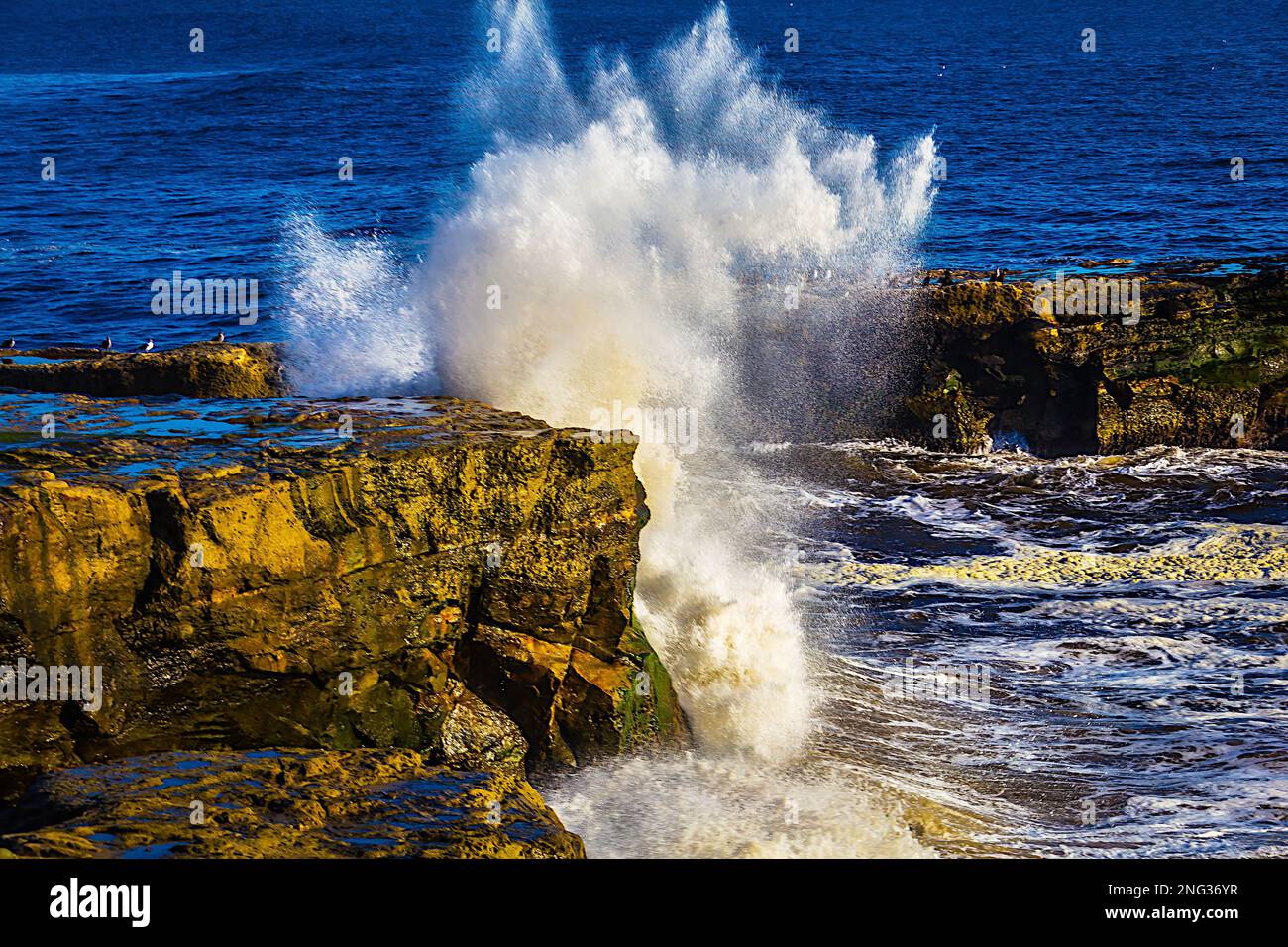 Pacific ocean waves crashing california hi-res stock photography and ...
