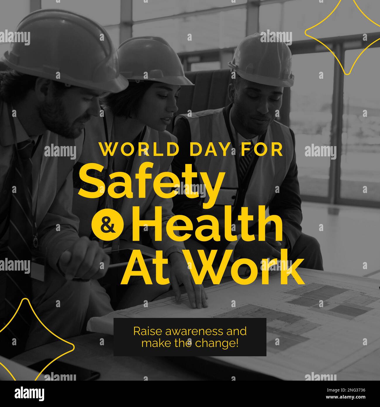 Composition of world day for safety and health at work text with ...