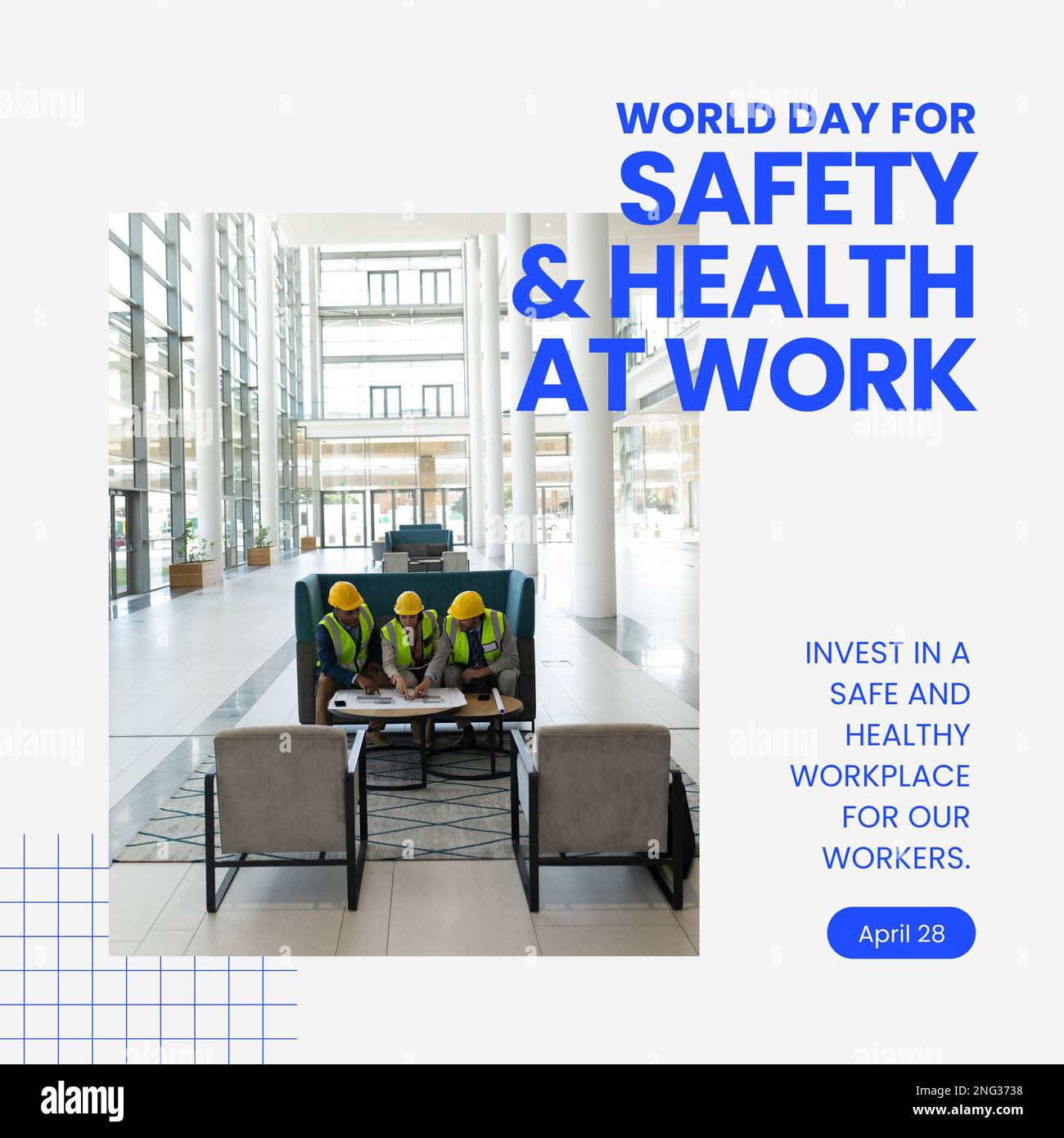 Composition of world day for safety and health at work text with ...