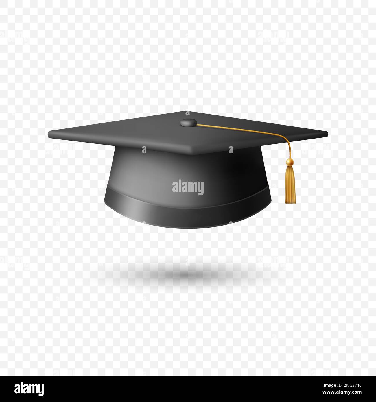 Vector 3d Realistic Graduate College, High School, University Black Cap ...