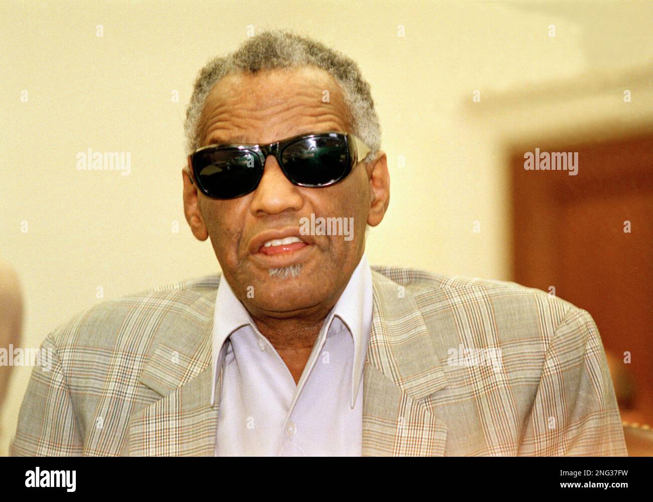 Singer Ray Charles is seen, 1987. (AP Photo Stock Photo - Alamy
