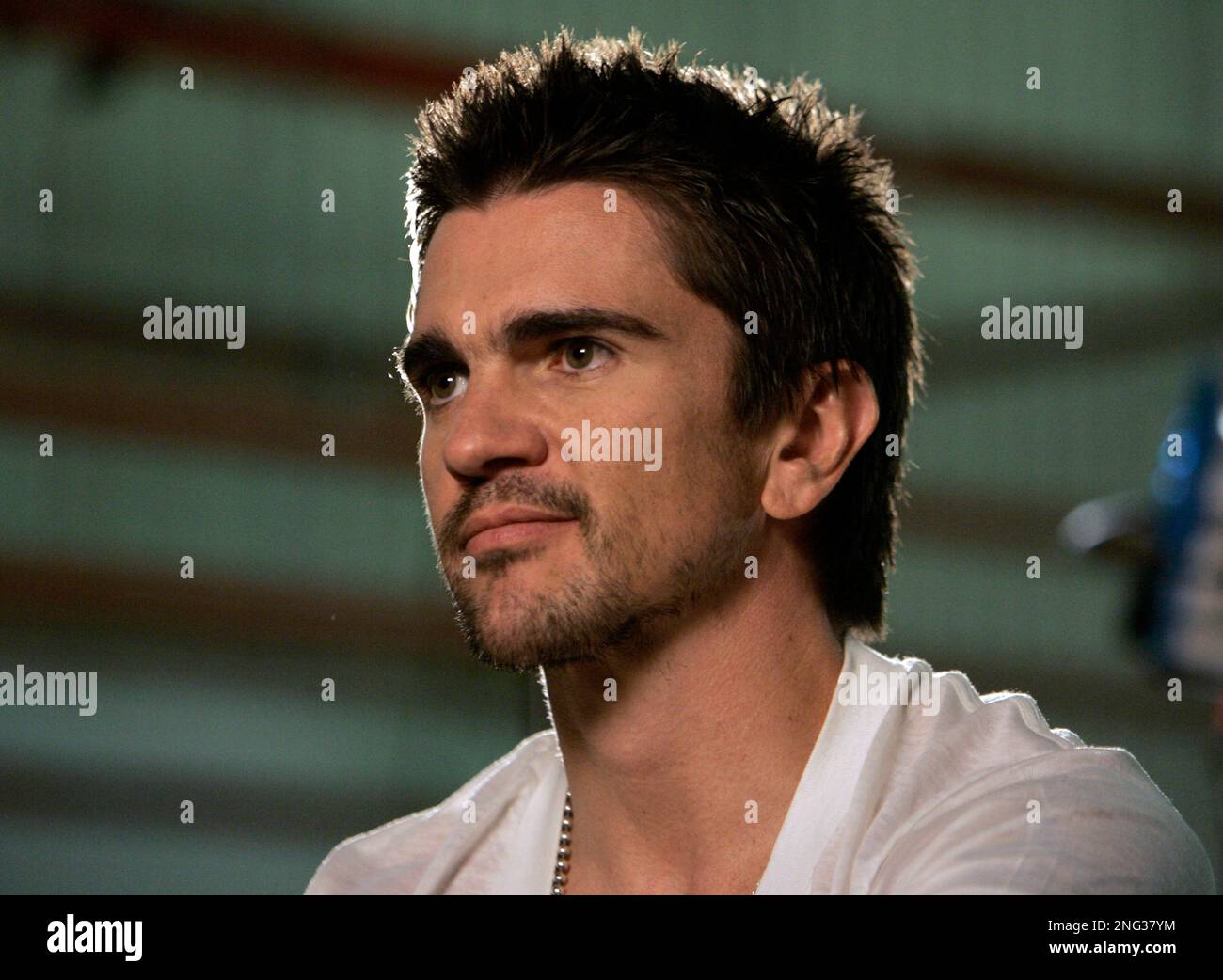 Colombian musician Juanes is seen on the set of a music video on a ...