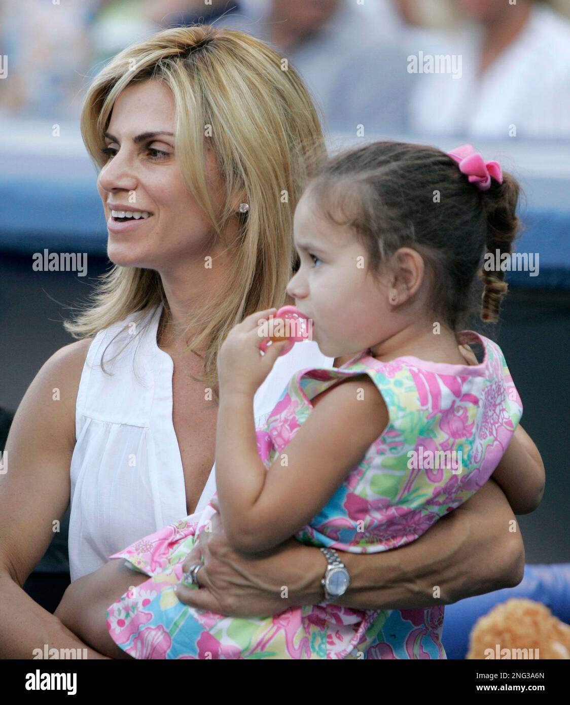 Cynthia Rodriguez and daughter Natasha before the Major League Baseball ...