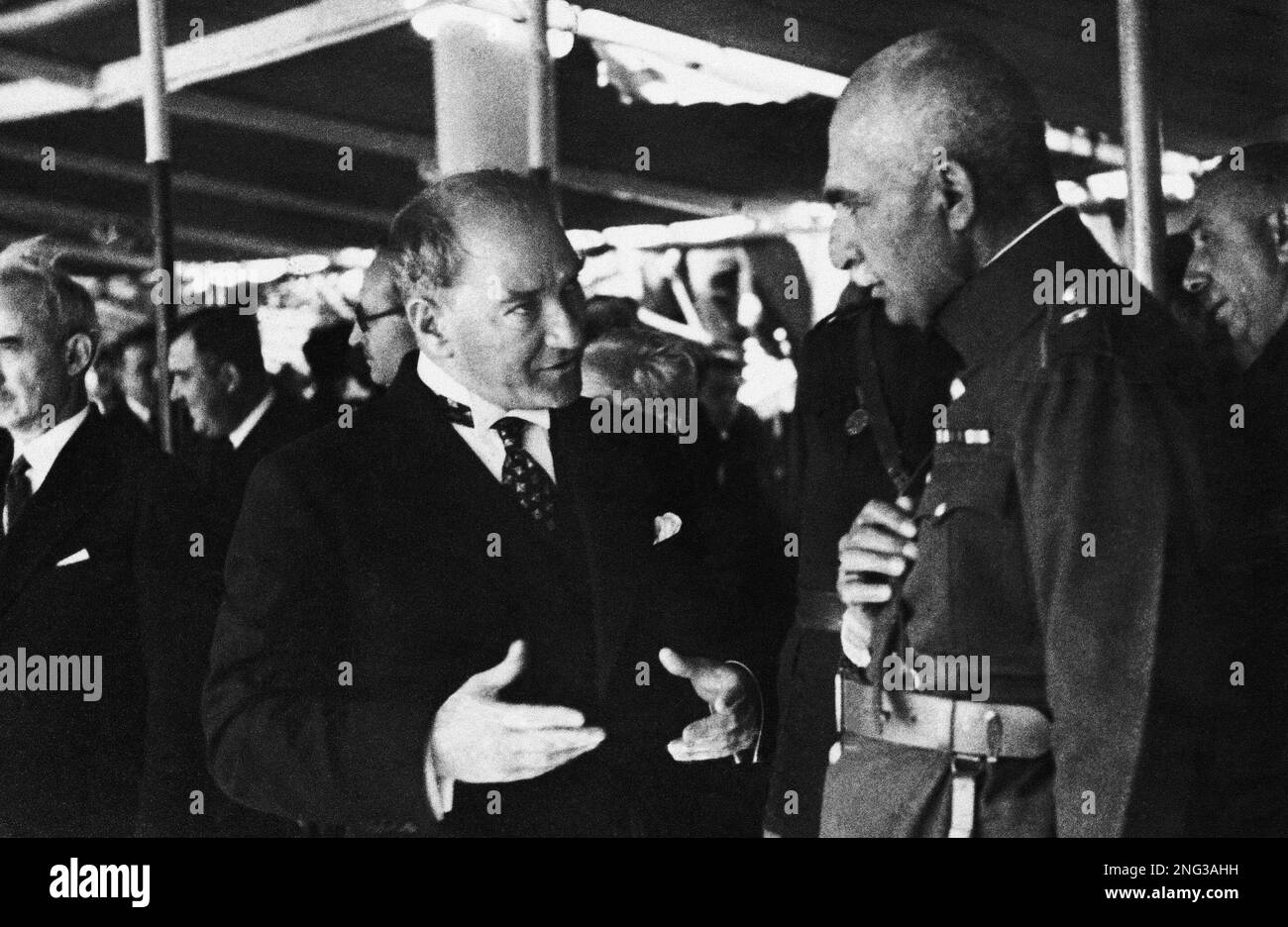 Seen here is the Shah of Persia and Mustapha Kemal Pasha, the Turkish ...