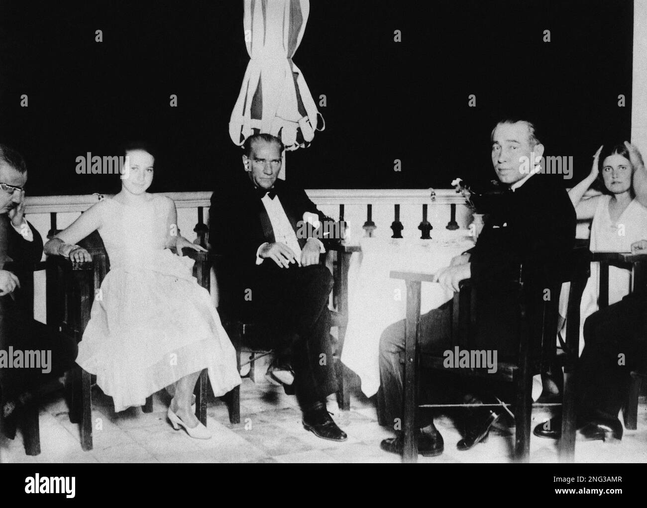 President Mustafa Kemal Ataturk (left), and Fethi Bey, leader of the ...