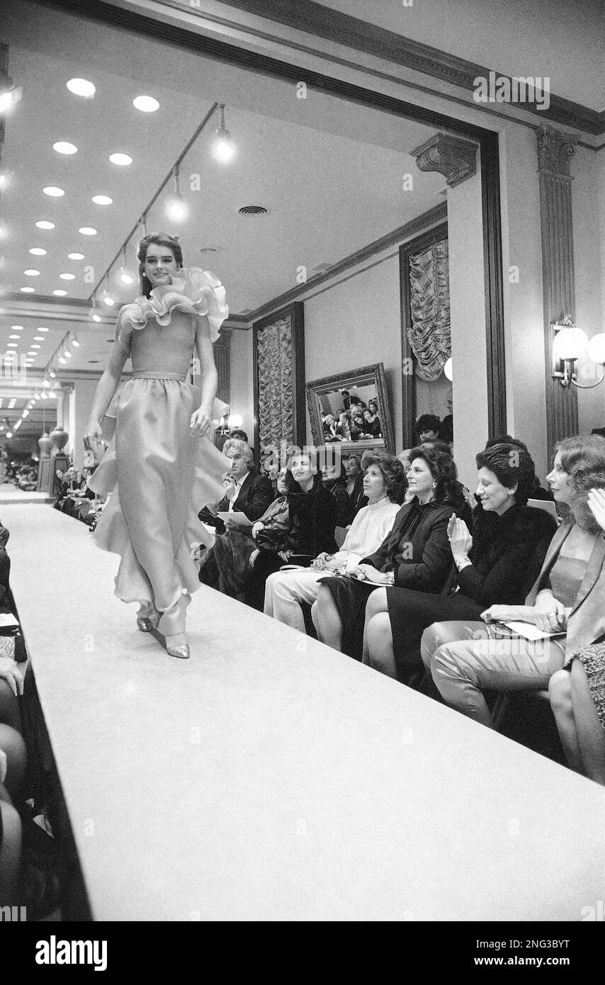 Teenage star Brooke Shields greets the star filled audience at the end ...