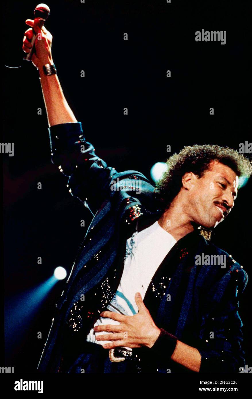American singing star, Lionel Richie, performs at Wembley Arena London ...