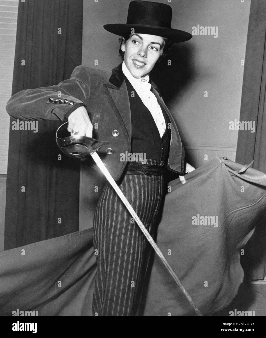 Patricia McCormick, of Texas, makes a practice pass in costume during a ...