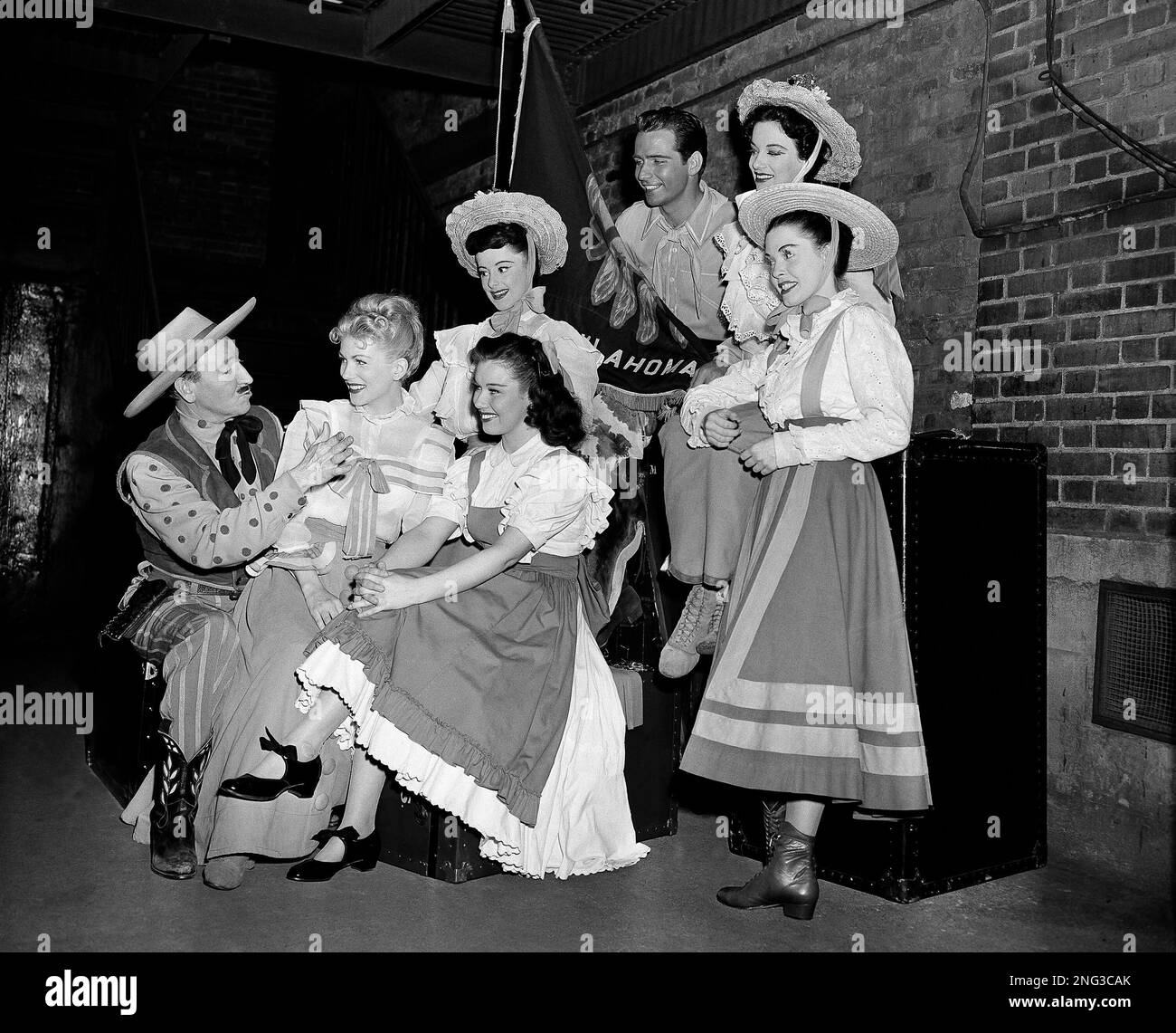 Some of the members of the cast of "Oklahoma," which ends its American ...