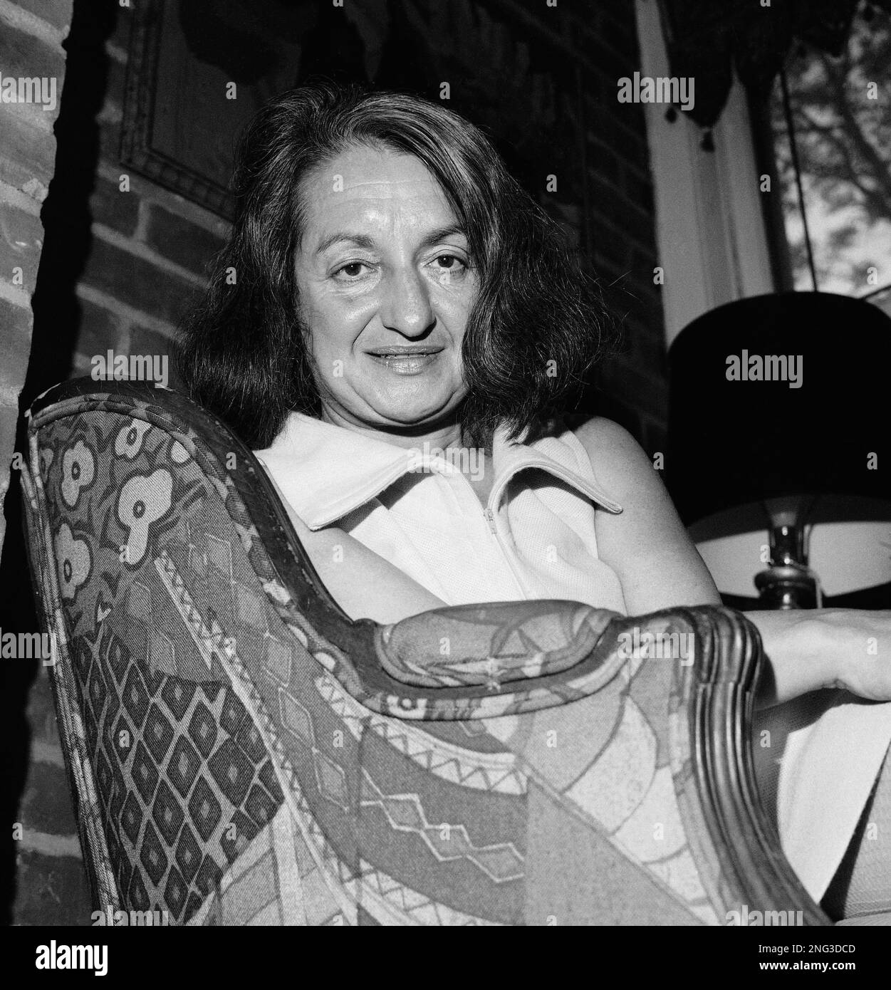 Betty Friedan is shown at a press interview at her New York apartment ...