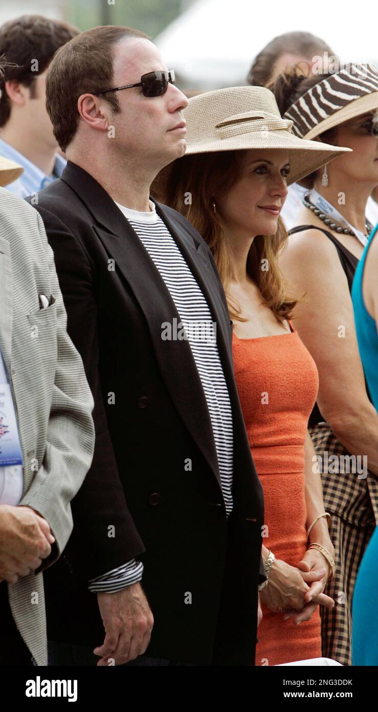 Actor John Travolta and wife Kelly Preston at the National Baseball ...