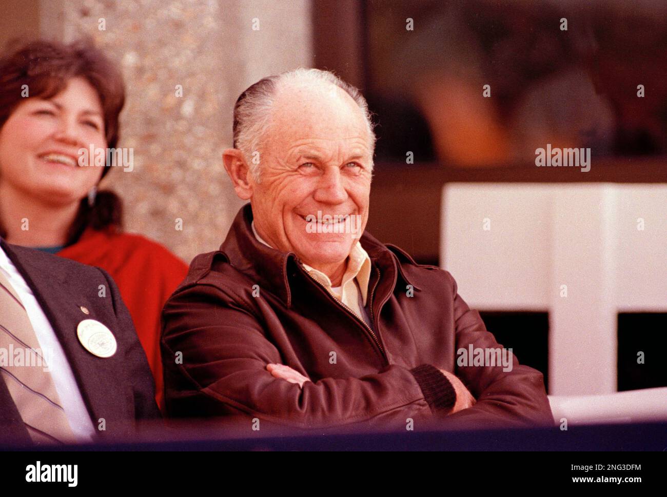 Gen. Chuck Yeager smiles as he takes part in the 83rd annual ...