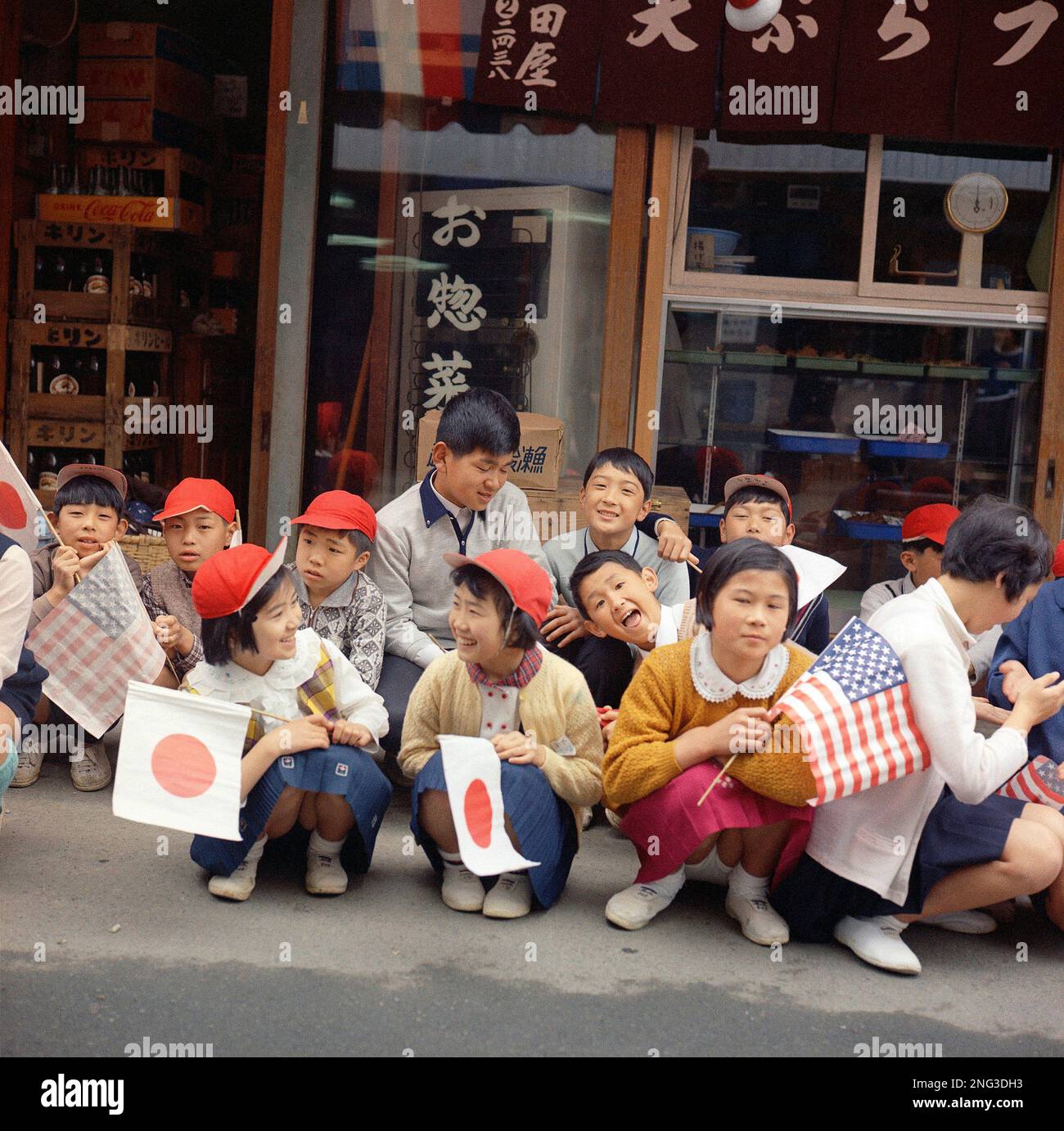 Japanese Children wave flags and enjoy parade celebrating the Black ...