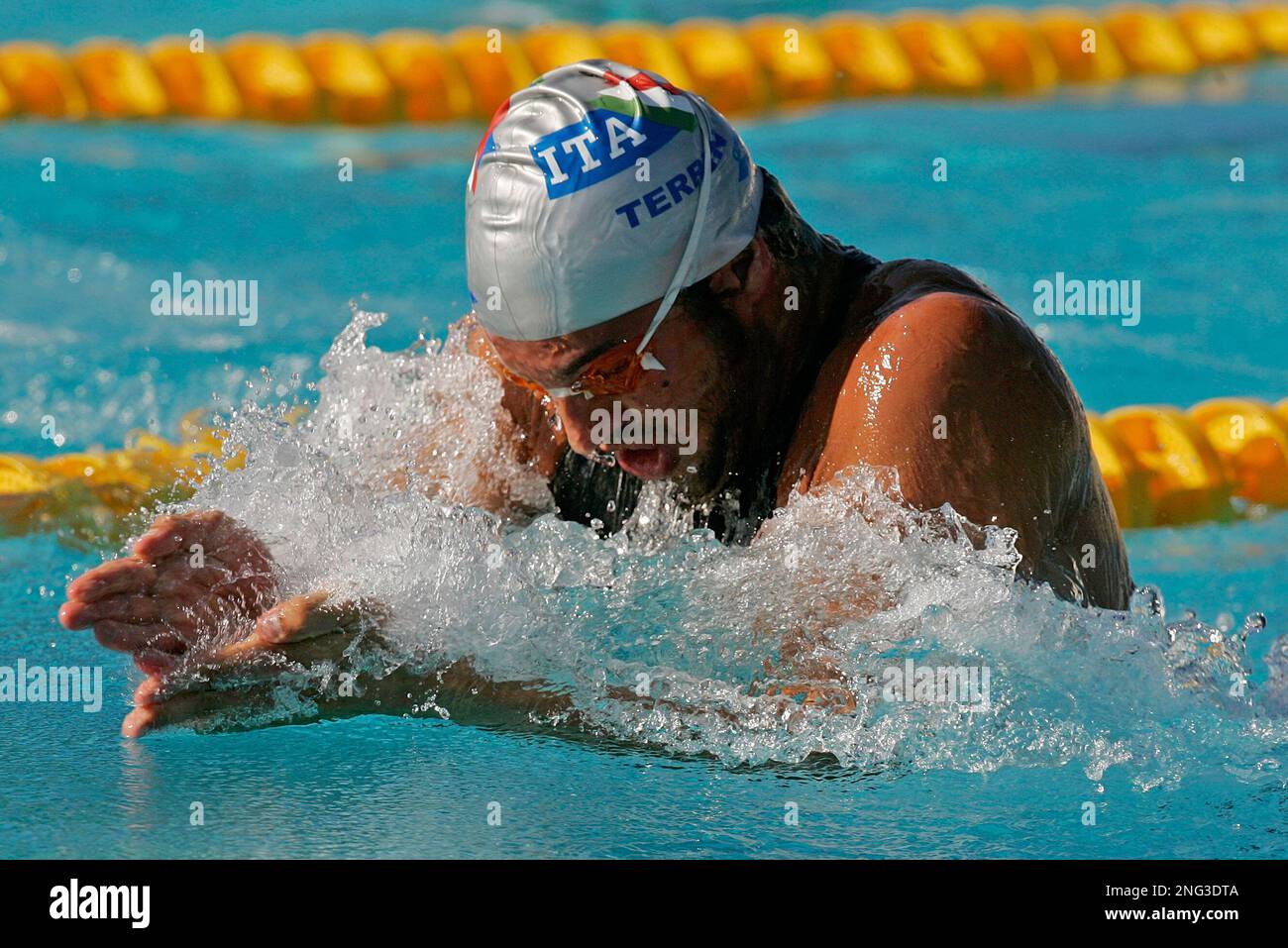 Italian Alessandro Terrin swims to the 2nd place in the men's 50m ...