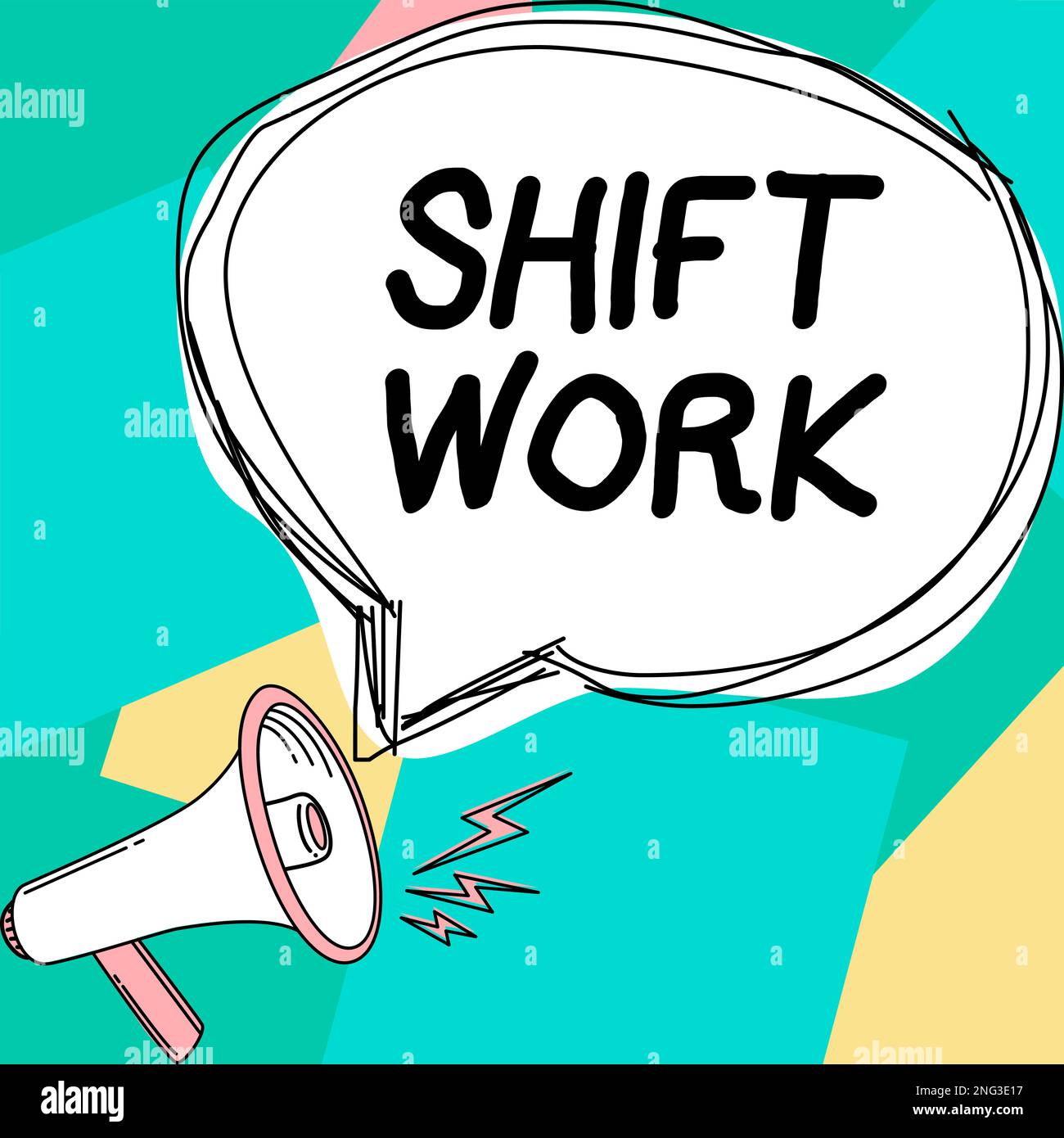 Handwriting text Shift Work. Concept meaning work comprising periods in ...