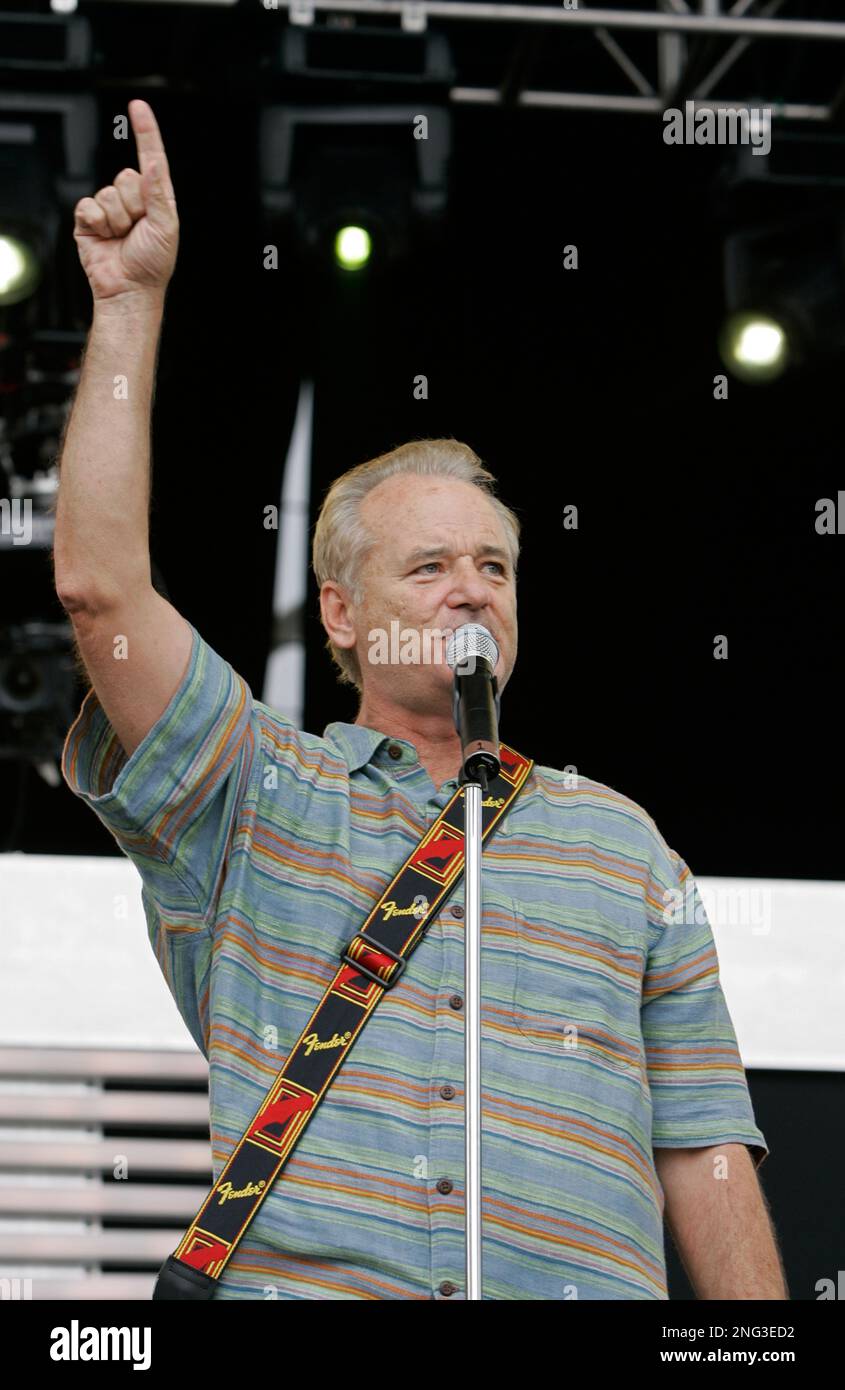 Master of Ceremonies Bill Murray on stage at the Crossroads Guitar ...