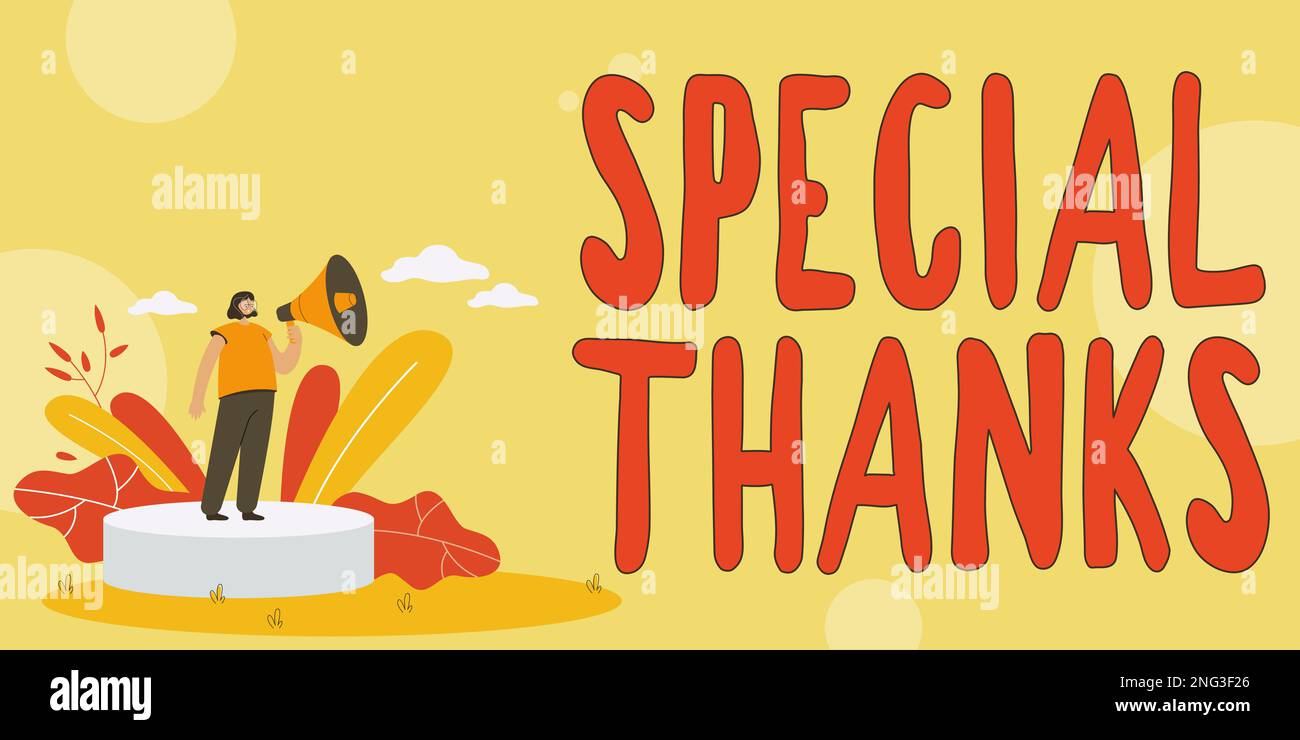 Hand writing sign Special Thanks. Internet Concept expression of ...