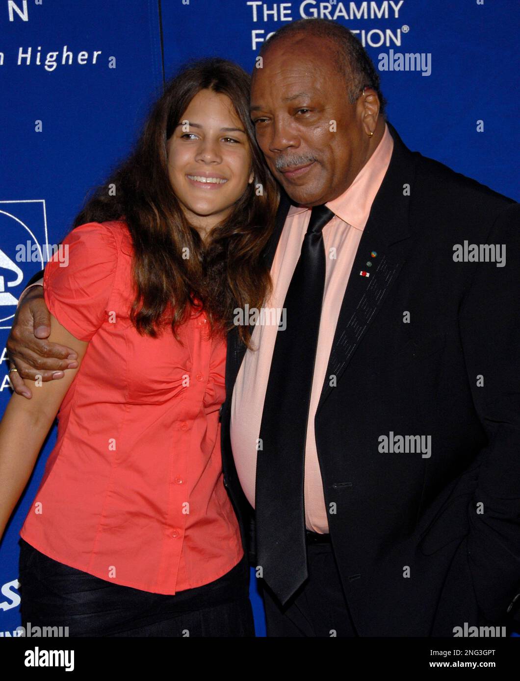 Producer Quincy Jones, right, and his daughter Kenia Jones, left, pose ...