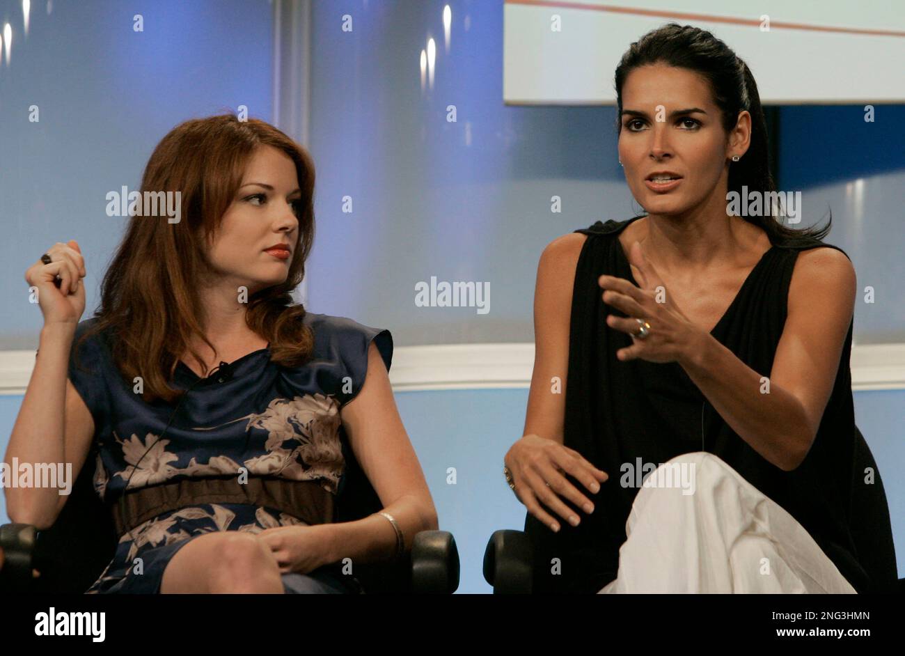 Aubrey Dollar, left, and Angie Harmon, of "Women's Murder Club," are ...