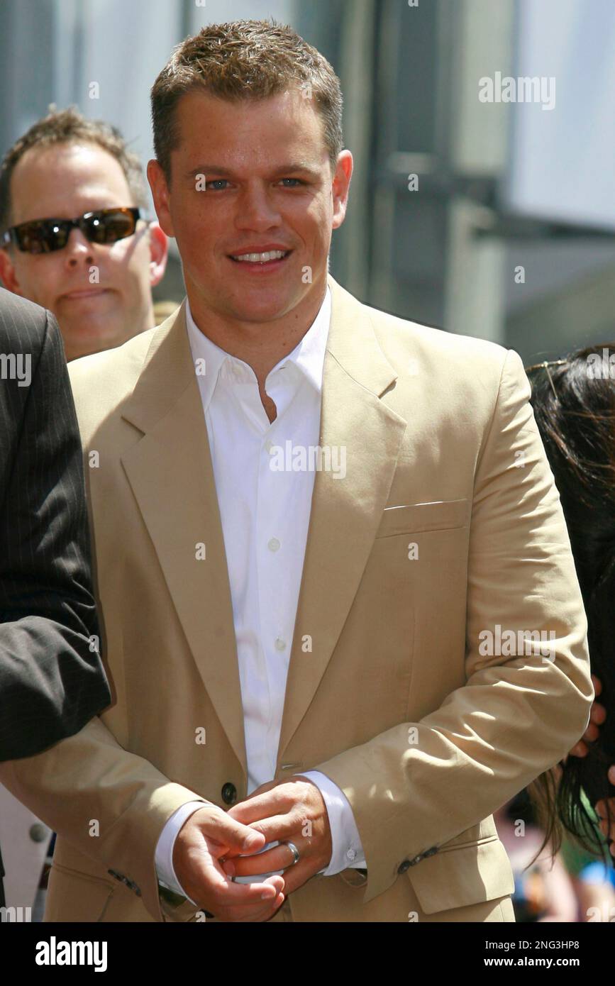 Actor Matt Damon is seen before being honored with a star on the ...