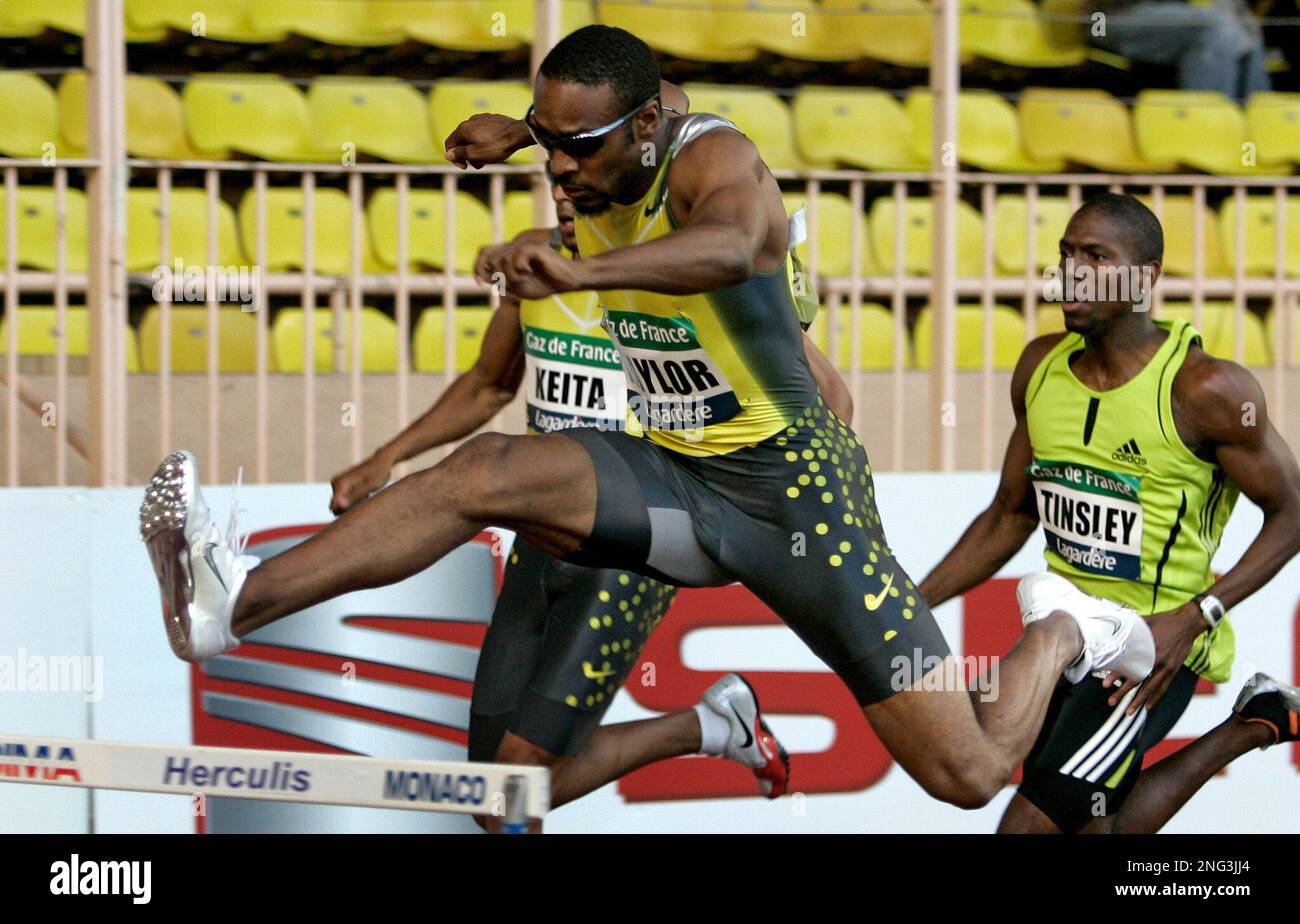 U.S. competitor Angelo Taylor wins the 400 meters hurdles men during ...