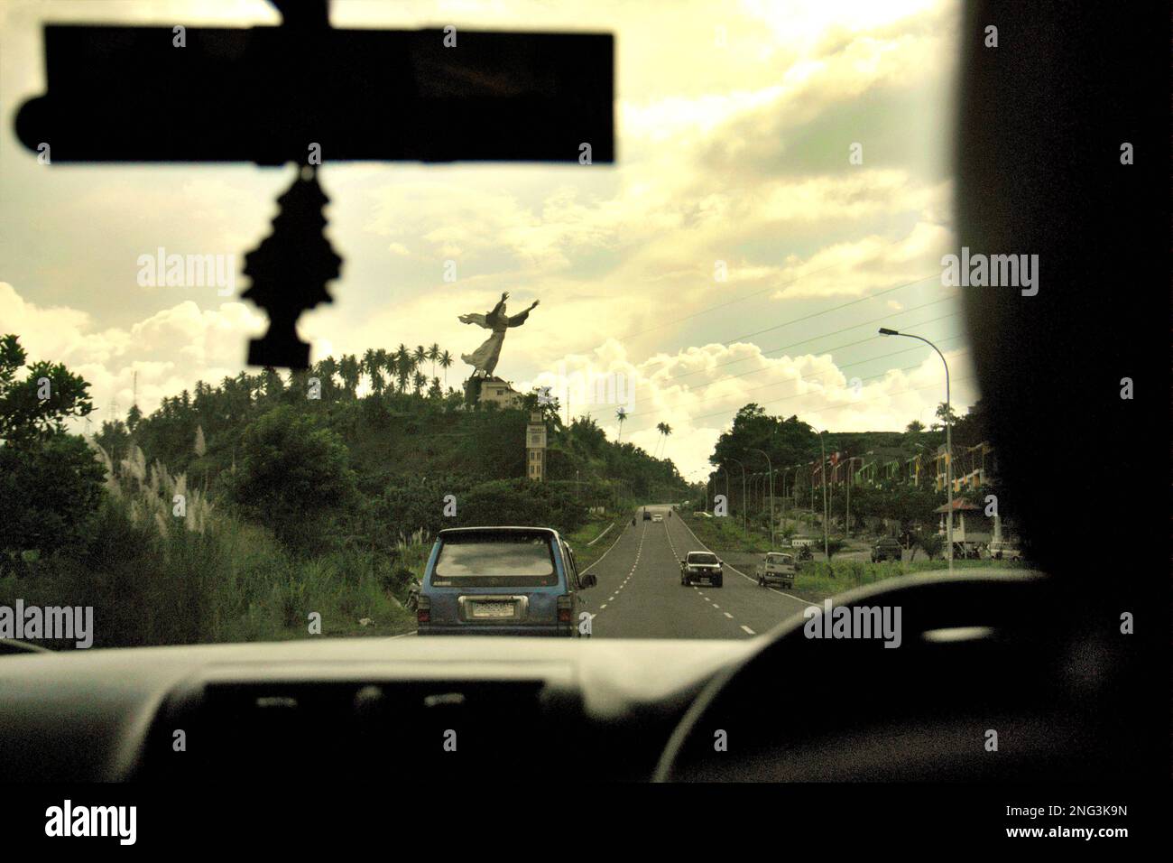 A giant statue known as "Jesus Blessing Monument", a popular landmark ...