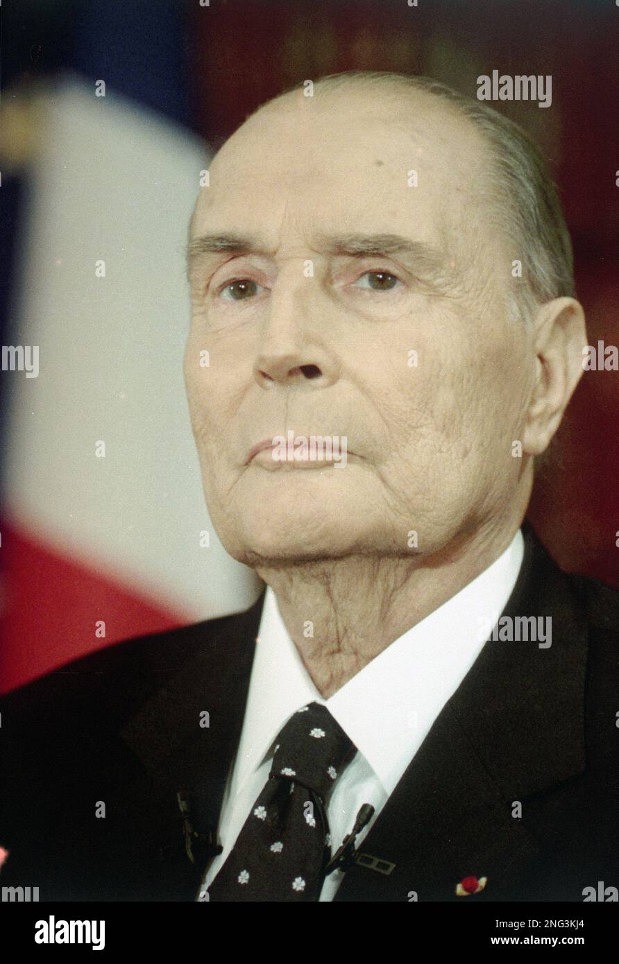 French President Francois Mitterrand is pictured shortly before the ...