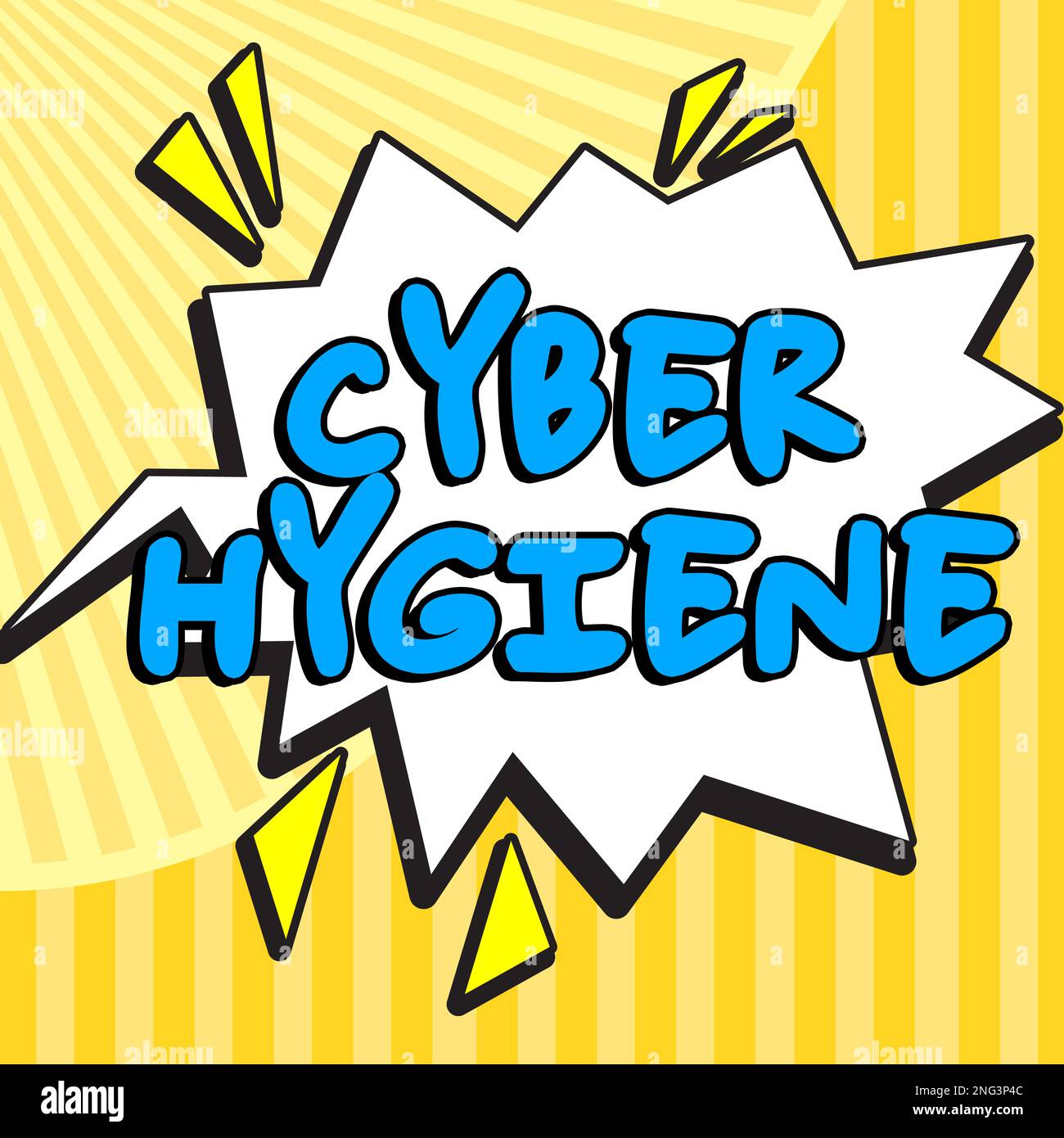 Writing displaying text Cyber Hygiene. Business showcase steps that computer users take to ...
