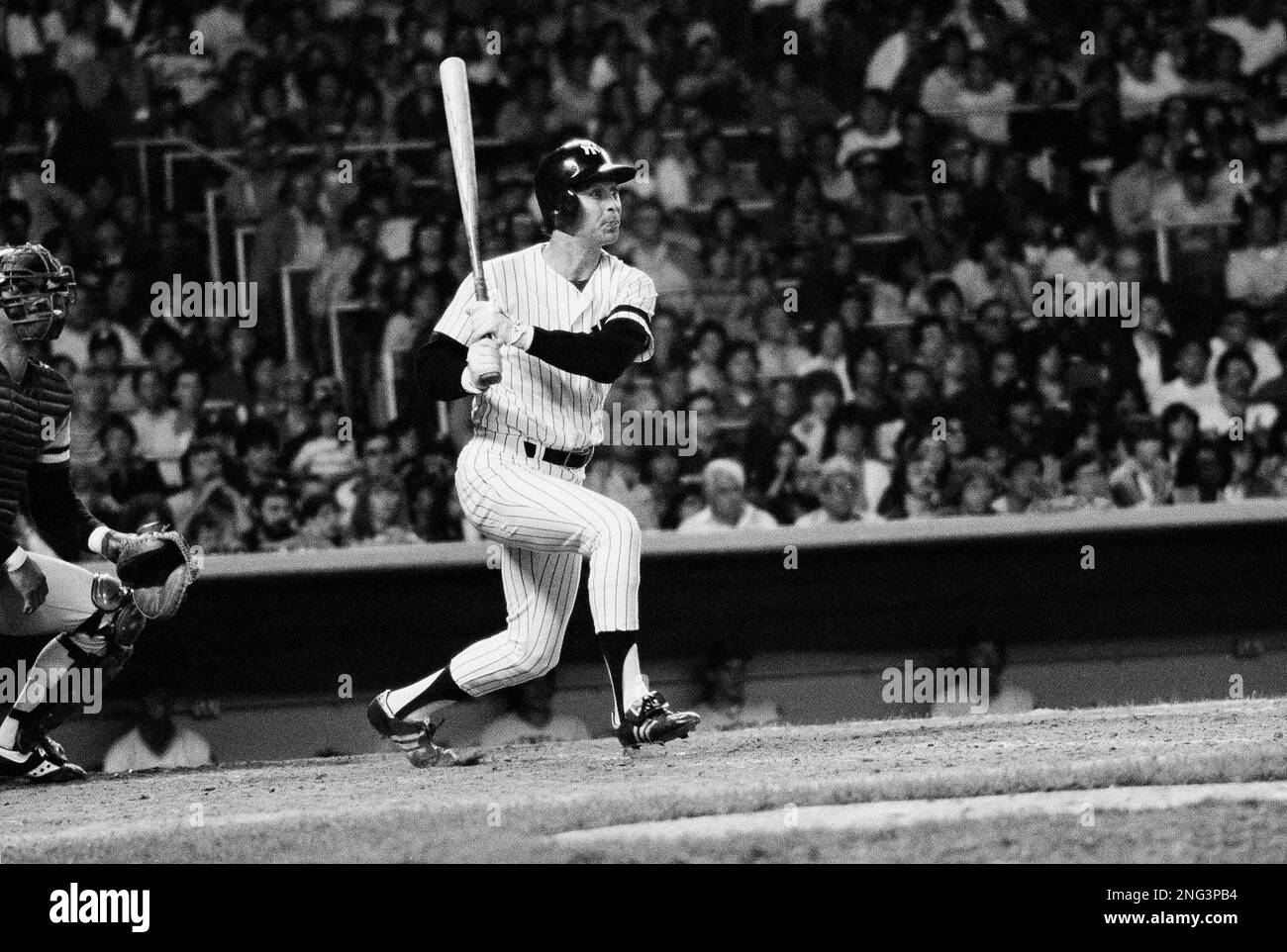New York Yankees' Bobby Murcer hitting the Cleveland Indians Saturday ...