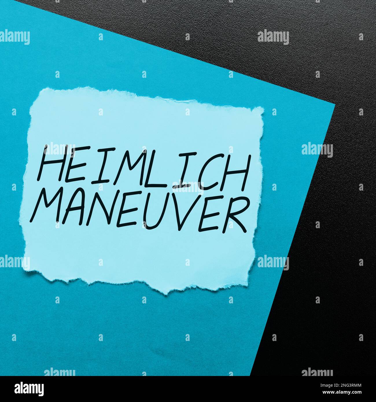 Text caption presenting Heimlich Maneuver. Concept meaning application ...