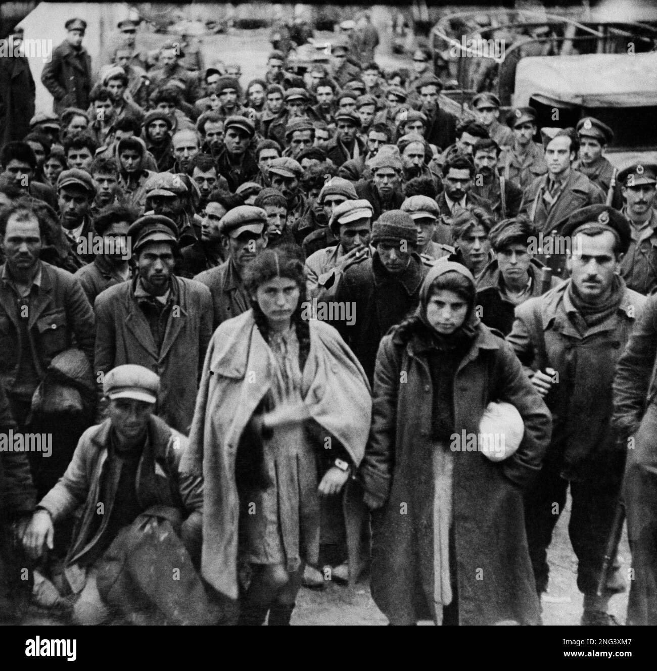 Greek guerrillas captured after the shelling of Salonika, Greece's ...