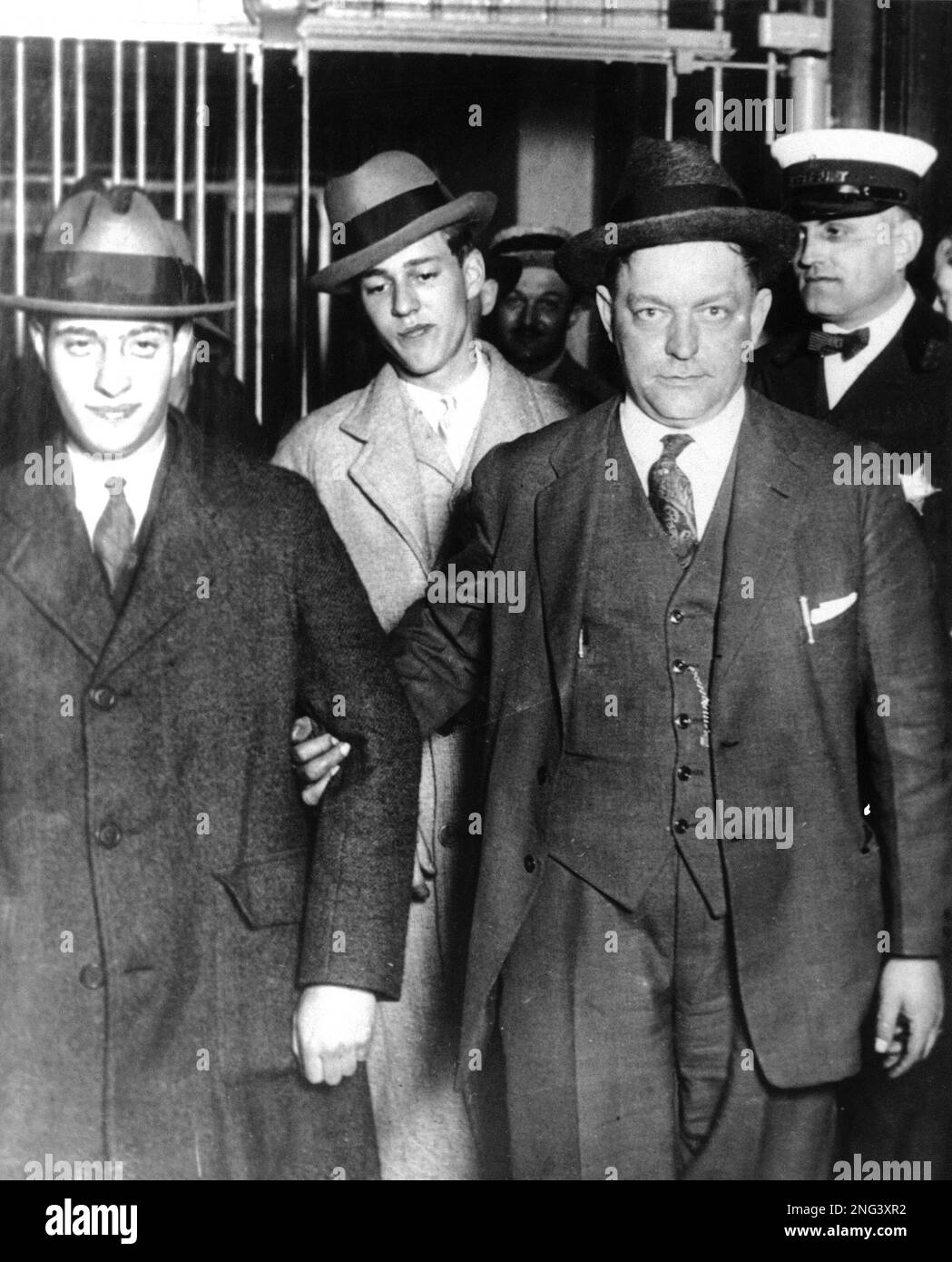 Nathan Leopold, left, and Richard Loeb enter the Cook County jail in ...