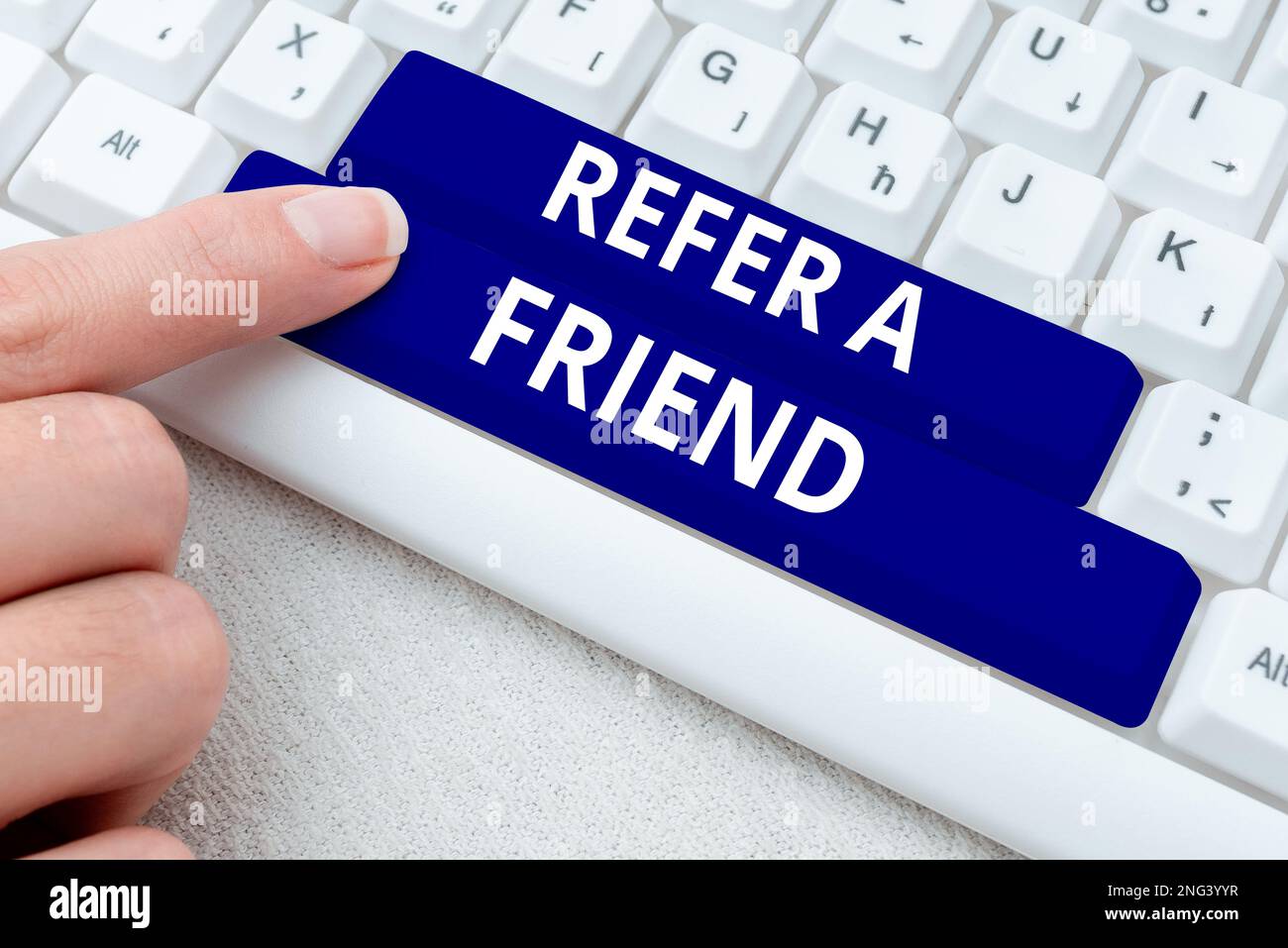 Sign displaying Refer A Friend. Word for Recommendation Appoint someone ...