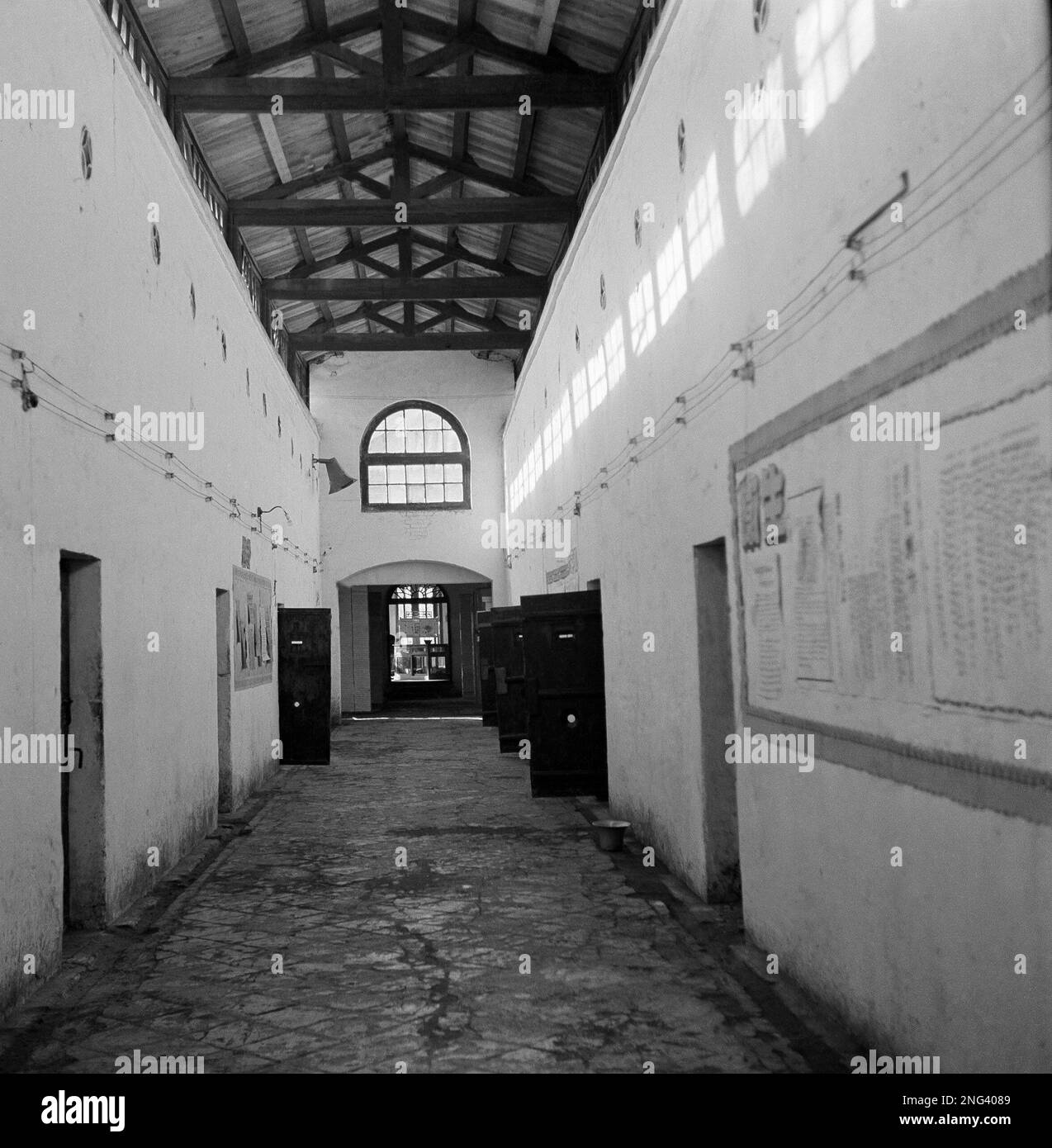 Cell blocks for men prisoners are shown in the Peking Prison in China ...