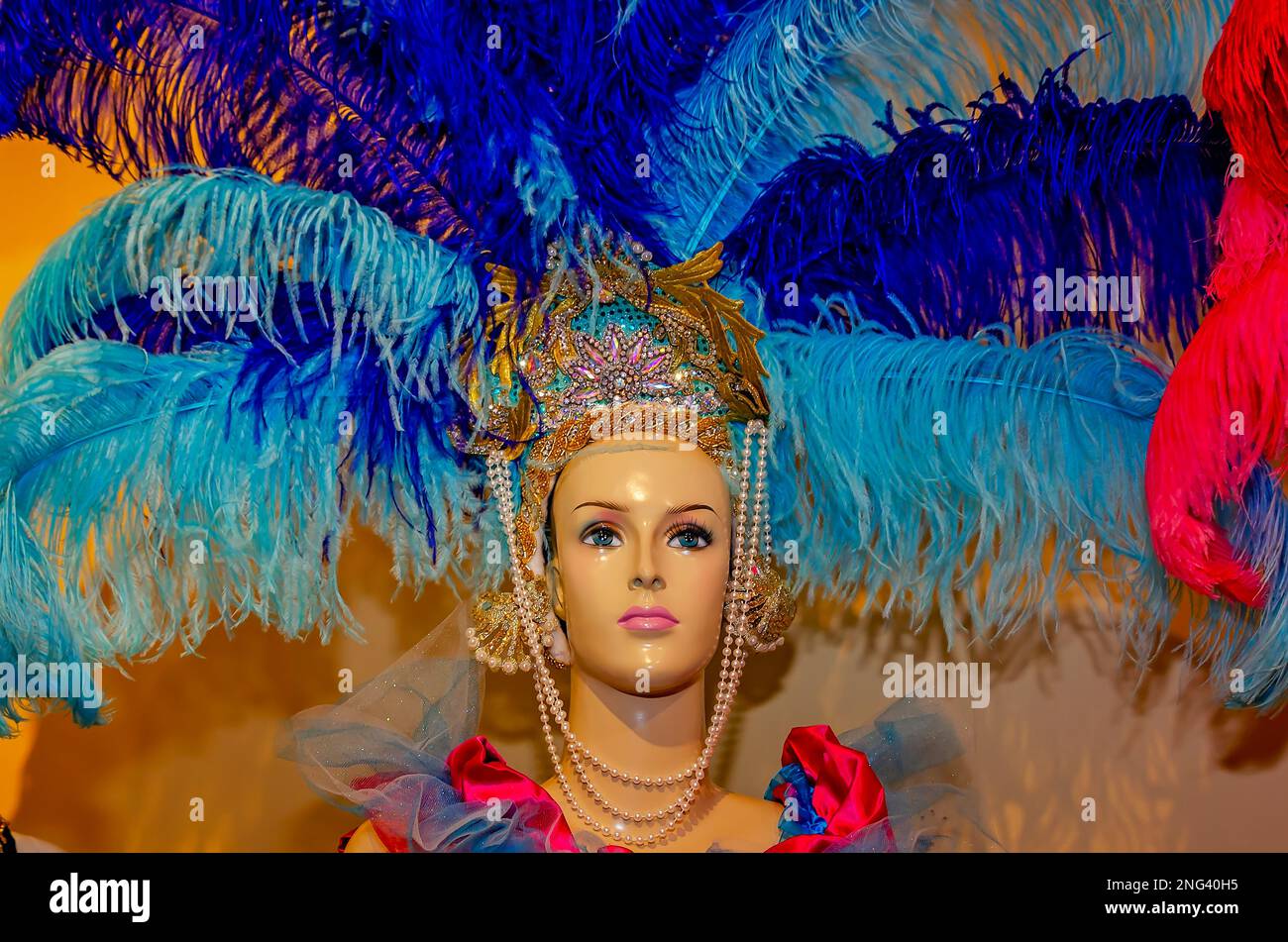 A Mardi Gras headdress displayed at Mobile Carnival Museum, Feb 15 ...