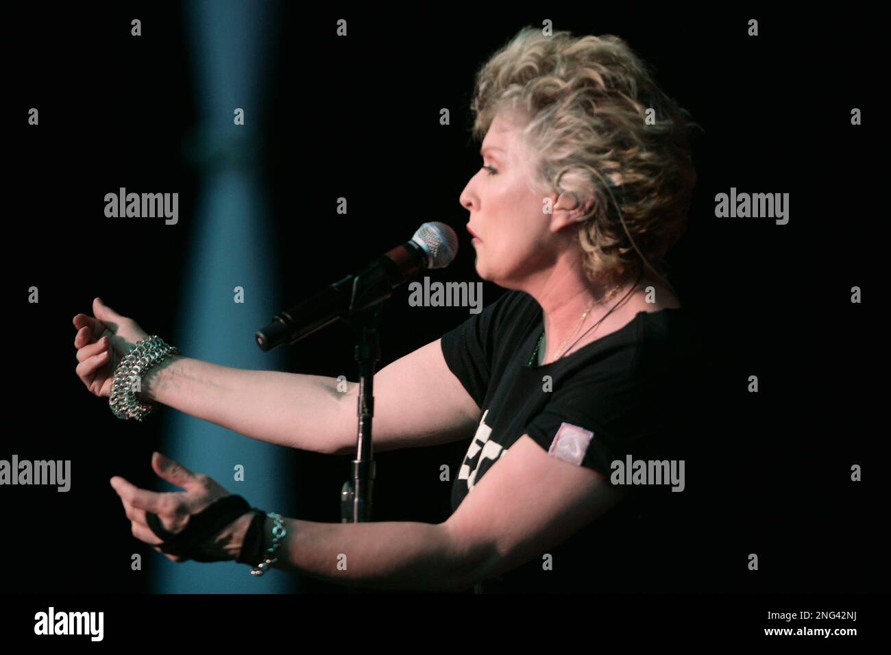 Debbie Harry performs during the True Colors Tour concert at the Greek ...