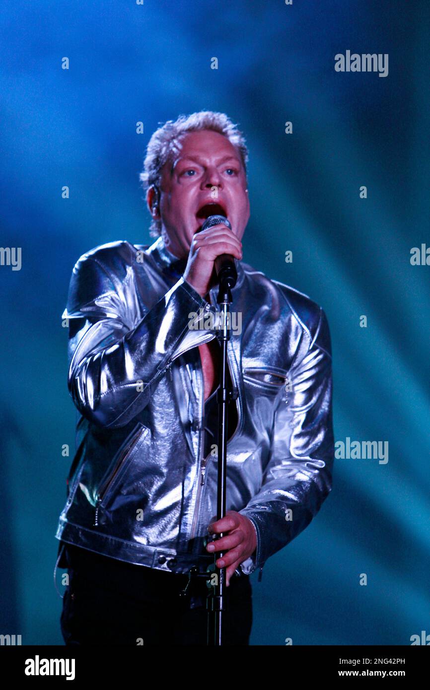 Andy Bell, of the band Erasure, performs during the True Colors Tour ...