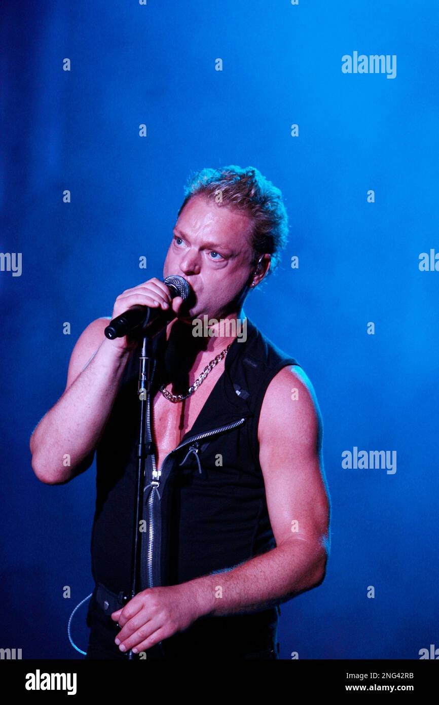 Andy Bell, of the band Erasure, performs during the True Colors Tour ...