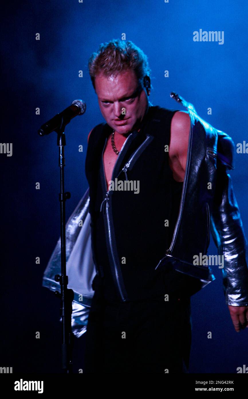 Andy Bell, of the band Erasure, performs during the True Colors Tour ...