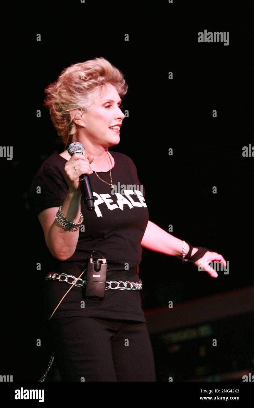 Debbie Harry performs during the True Colors Tour concert at the Greek ...