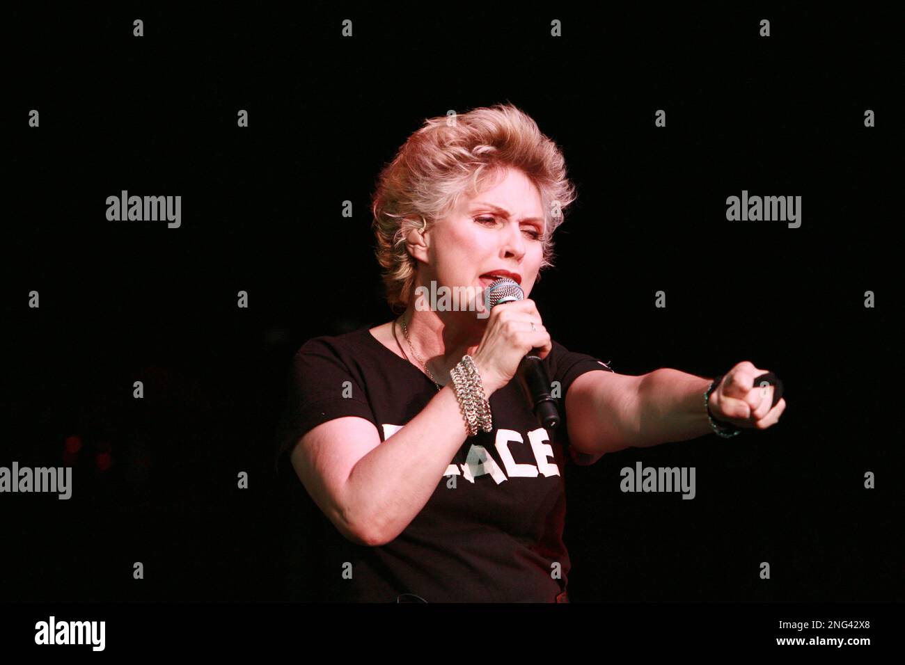 Debbie Harry performs during the True Colors Tour concert at the Greek ...