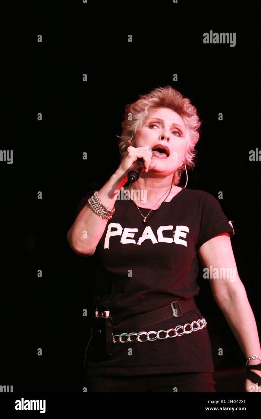Debbie Harry performs during the True Colors Tour concert at the Greek ...