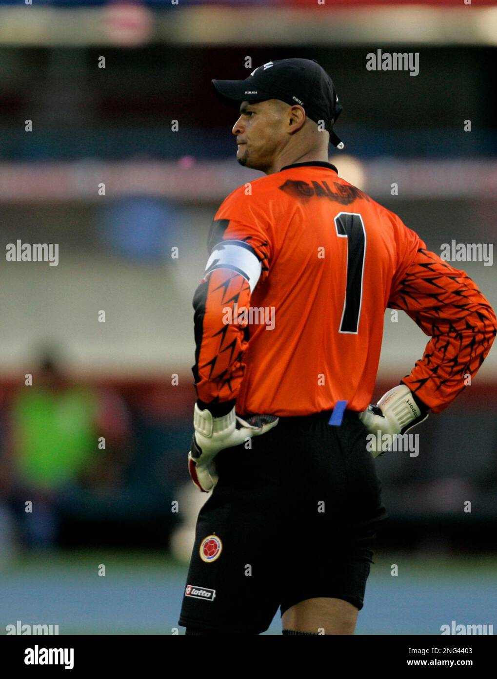 Colombia's goalkeeper Miguel Calero gestures during a Copa America ...