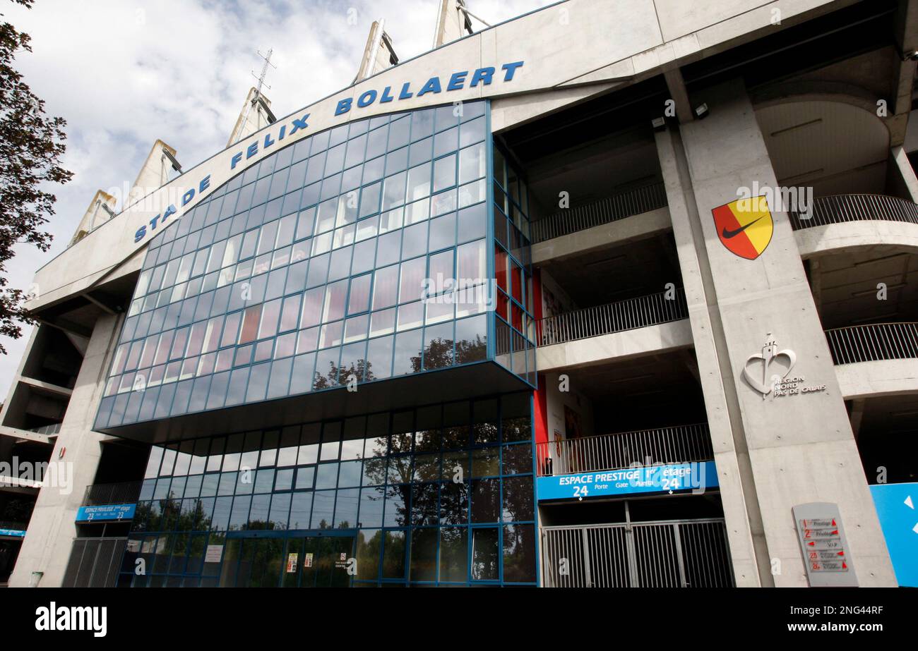 View of the facade of the Felix Bollaert Stadium in Lens, northern ...