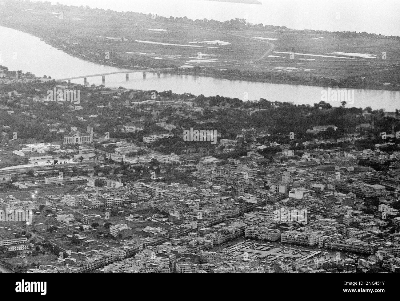 Aerial view of Phnom Penh, June 16, 1970. (AP Photo/Ballorget Stock ...