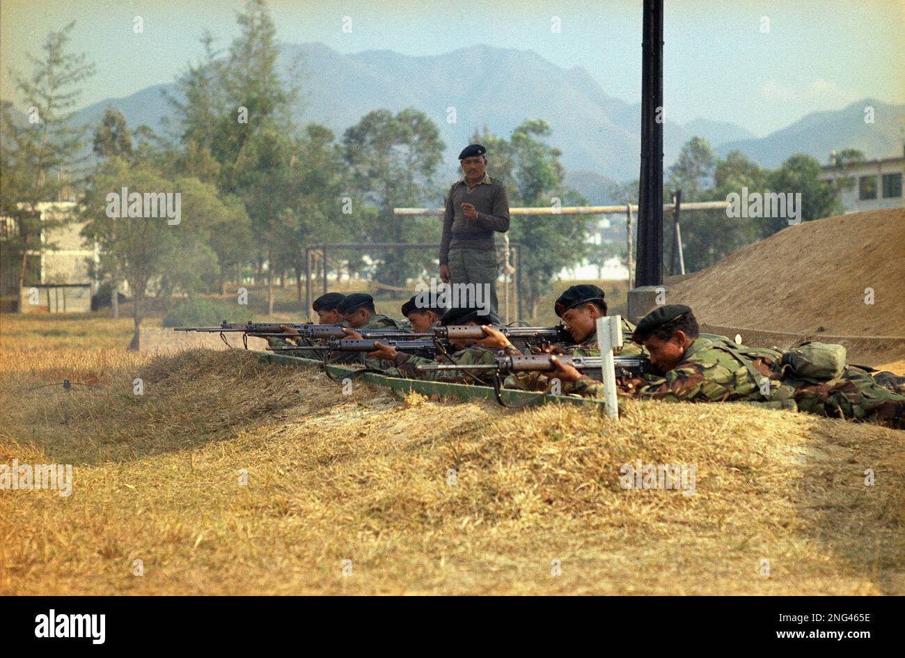 Gurkha fighters on firing range at end of 36-hour nonstop endurance ...